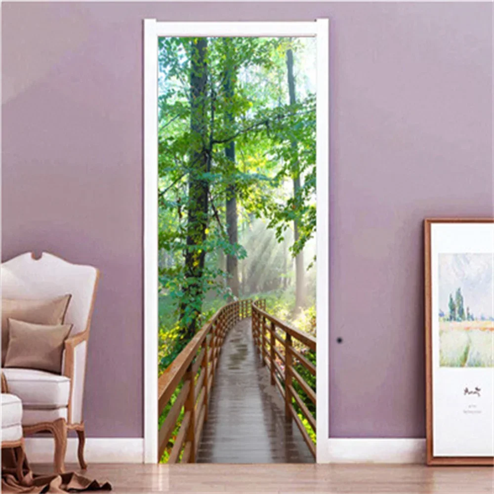 Highway Door Sticker Dazzling Sunshine Wallpaper Decal Natural ...