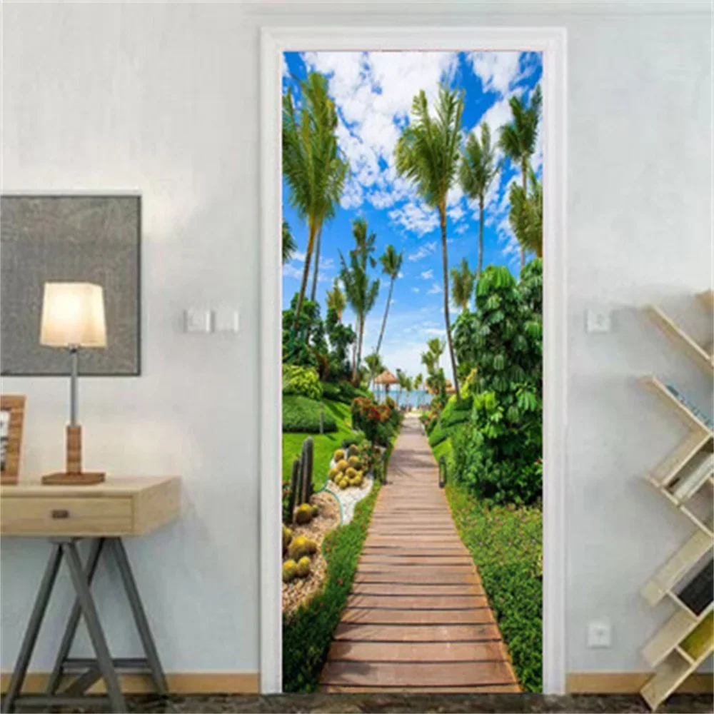 Highway Door Sticker Dazzling Sunshine Wallpaper Decal Natural ...