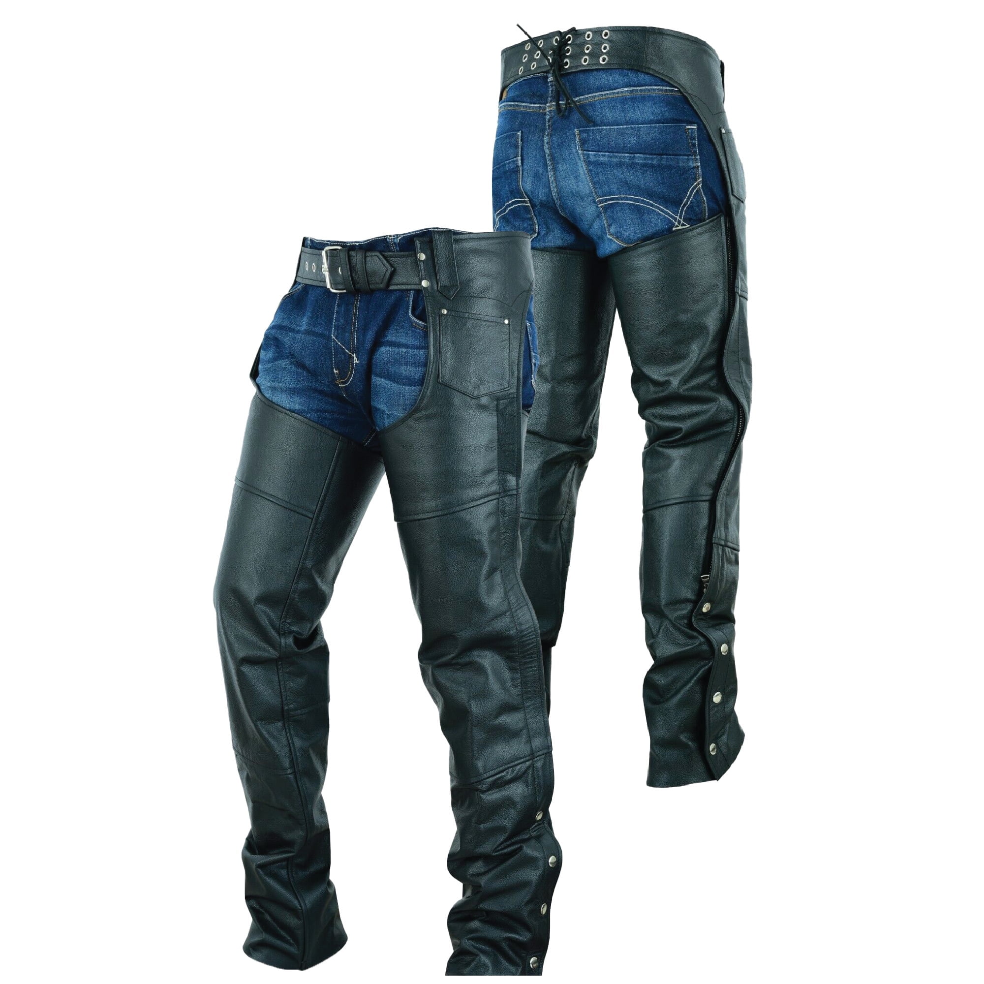 Highway Leather Lined Chaps Motorcycle Riding Bikers Chap Black ...