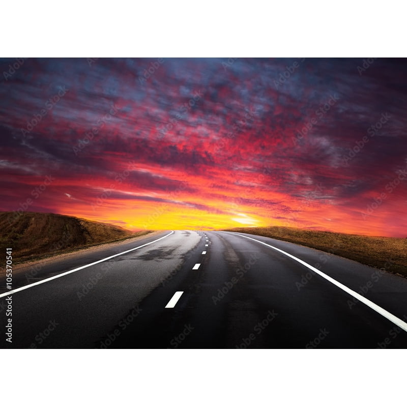 Highway Nature Scenery Photography Backdrops Travel Landscape Photo ...