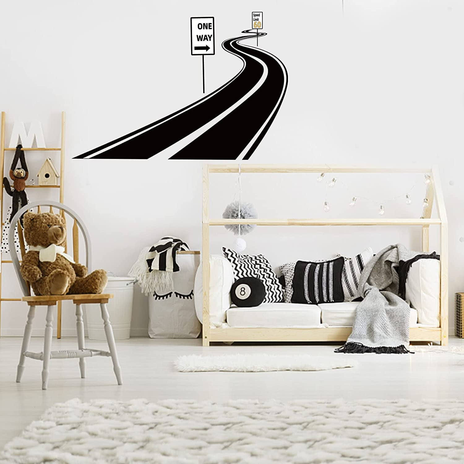 Highway Road Wall Stickers, Peel and Stick Wall Decals, Removable Vinyl ...