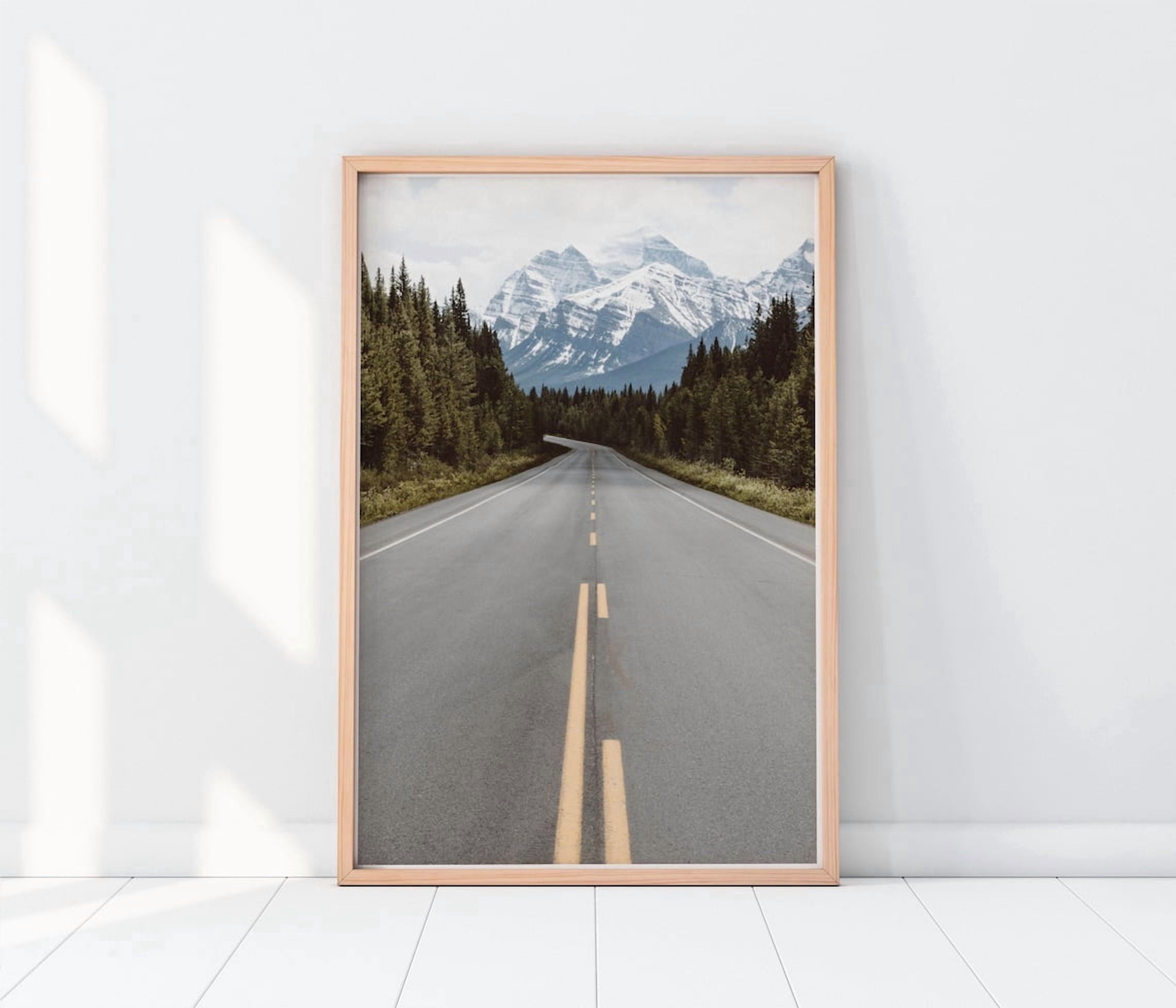 Highway road Poster file forest landscape mountain photography wall art ...