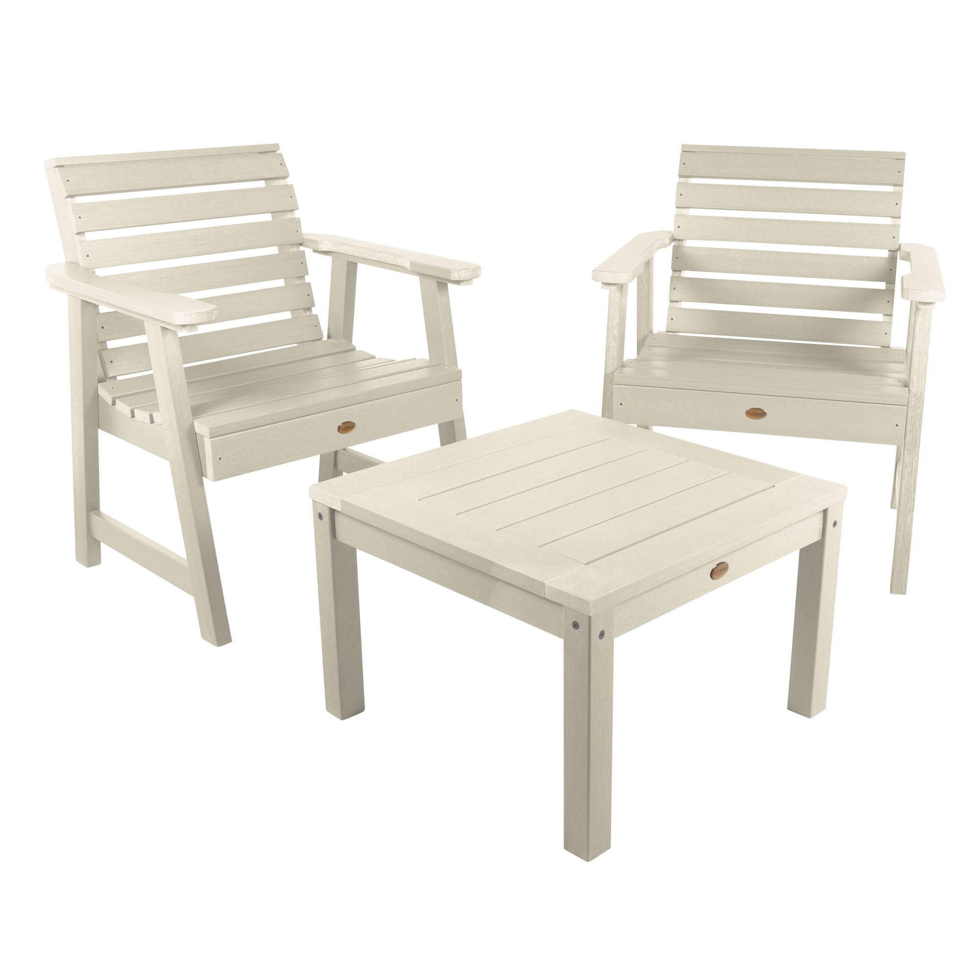 Highwood 3-pc Weatherly Garden Chair Set with 1 Square Side Table ...