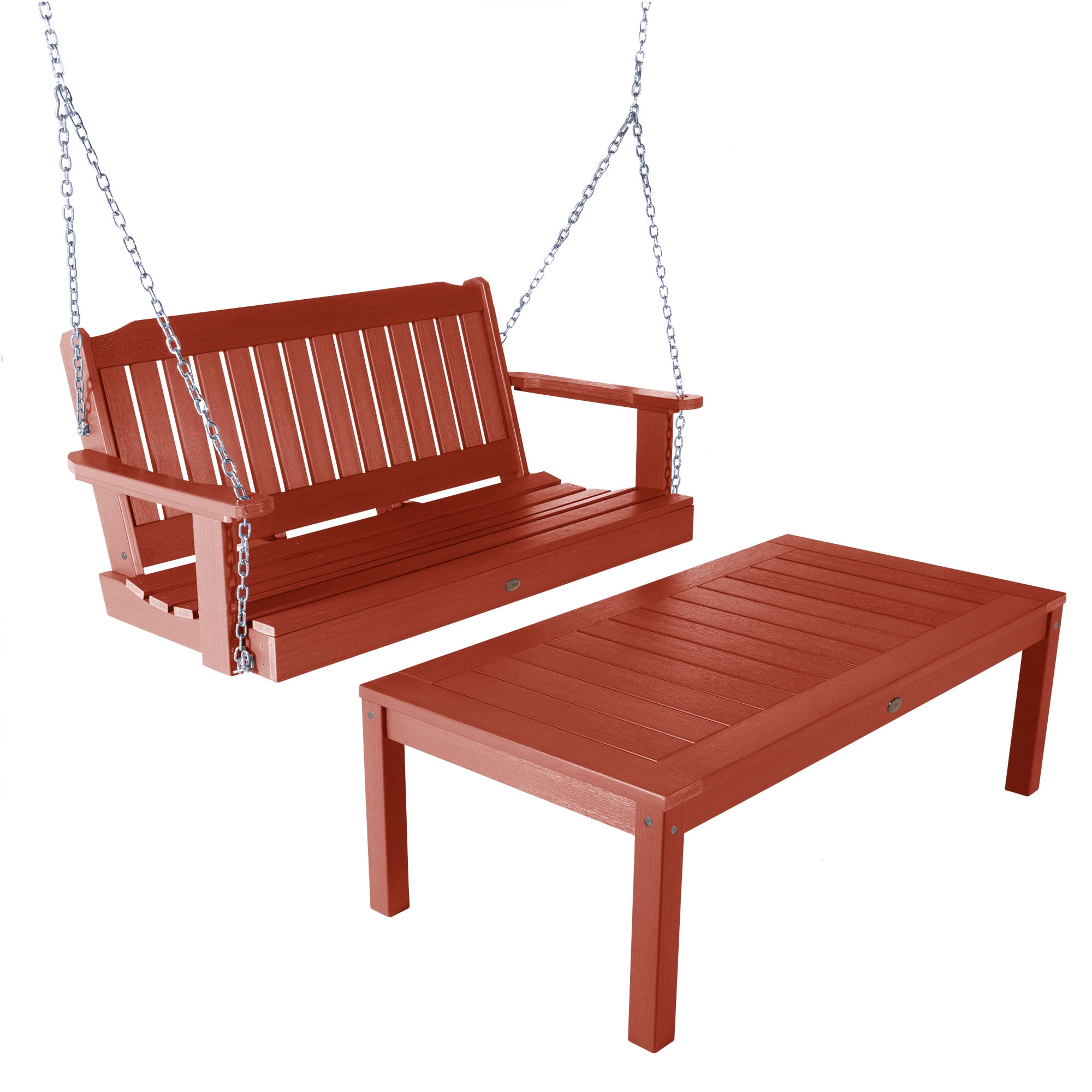Highwood 4ft Lehigh Porch Swing with 1 Coffee Table - Outdoor, Eco ...