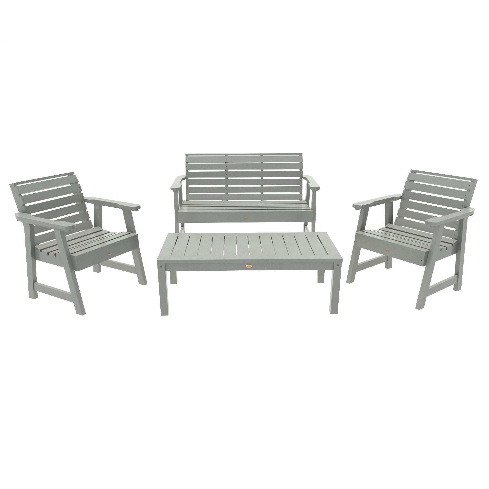Highwood 4pc Weatherly Conversation Set - 4ft Bench, Two Garden Chairs ...