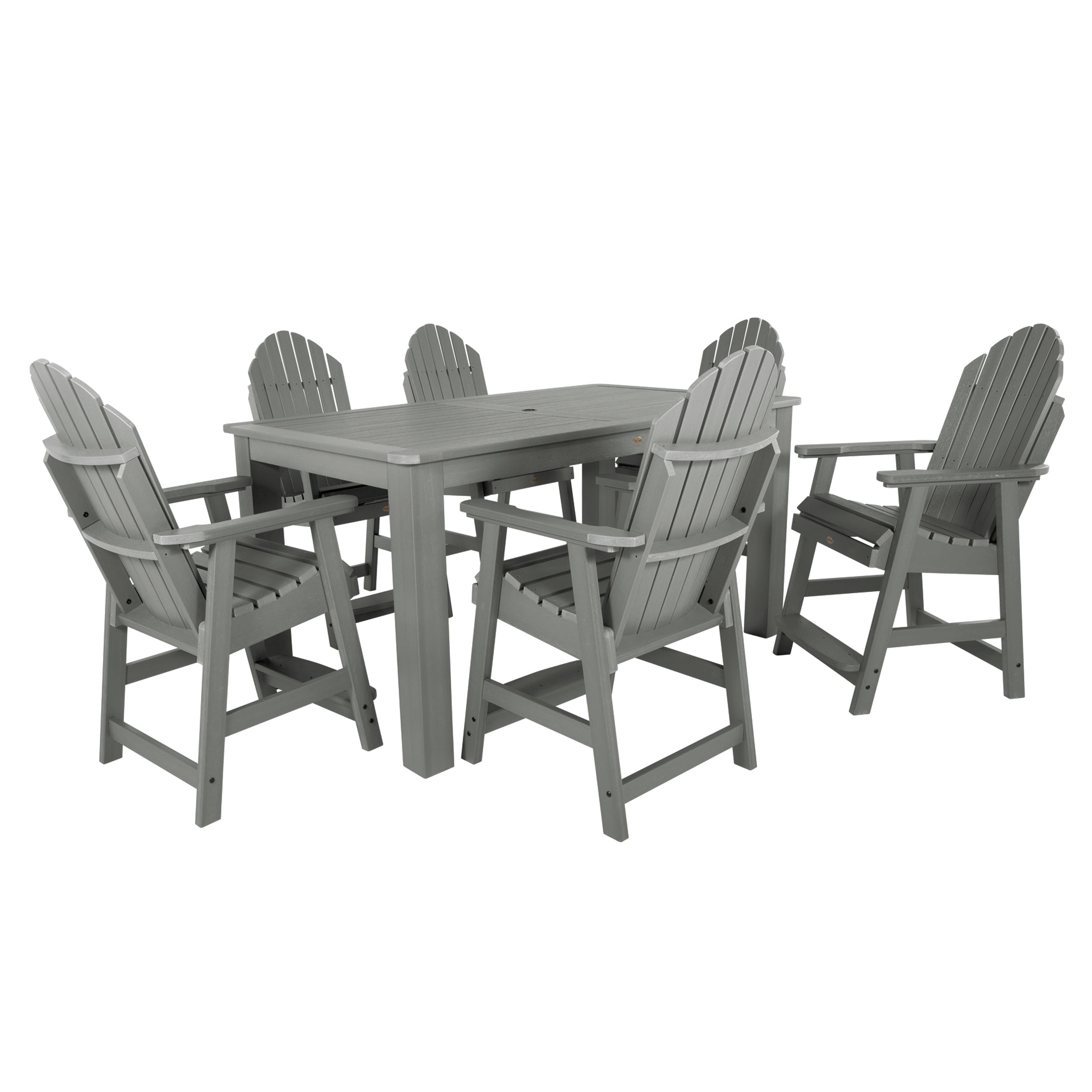 Highwood 7-pc Hamilton Dining Set - 42" x 72" Rectangle Table, Counter ...