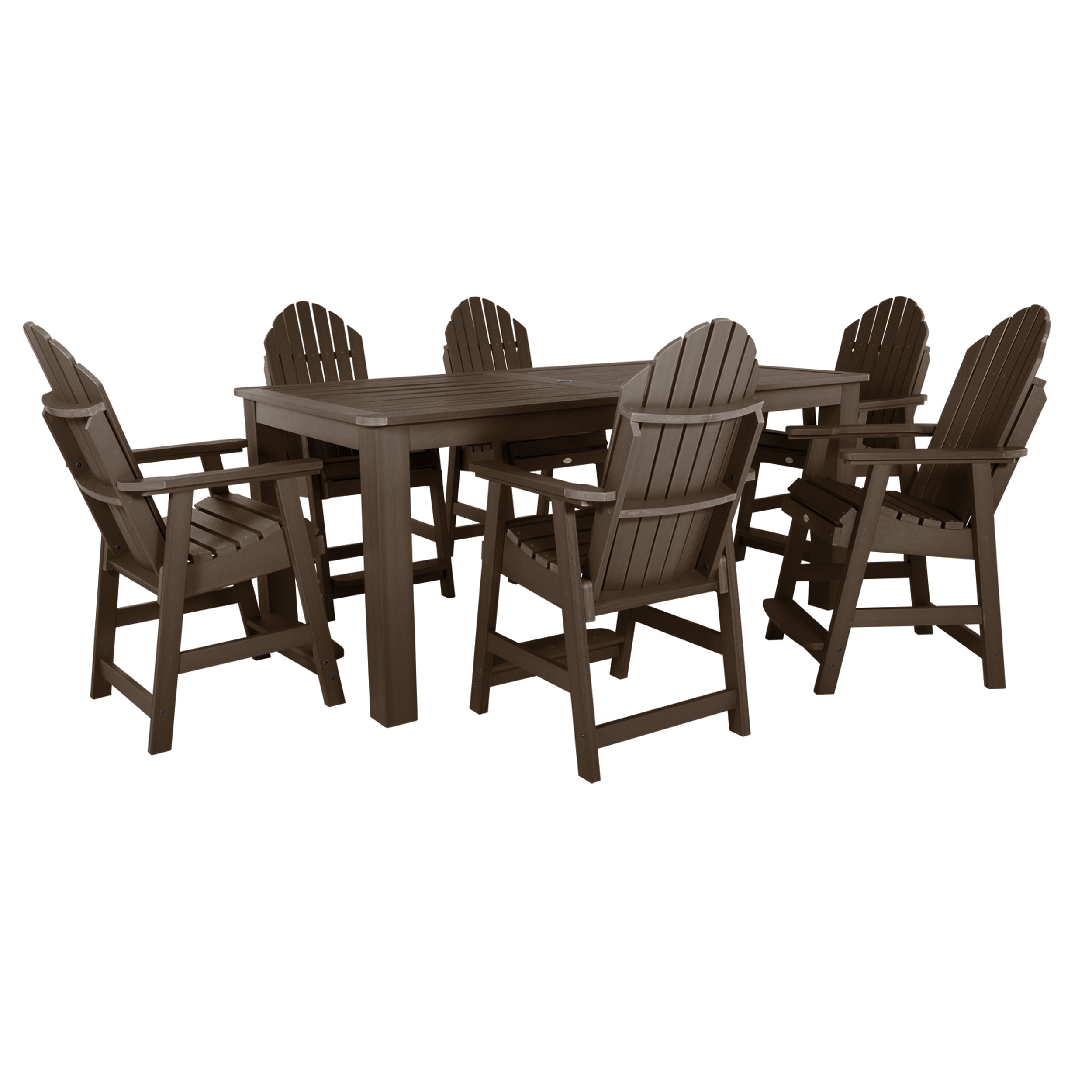 Highwood 7-pc Hamilton Dining Set - 42" x 84" Rectangle Table, Counter Height, Outdoor, Eco ...