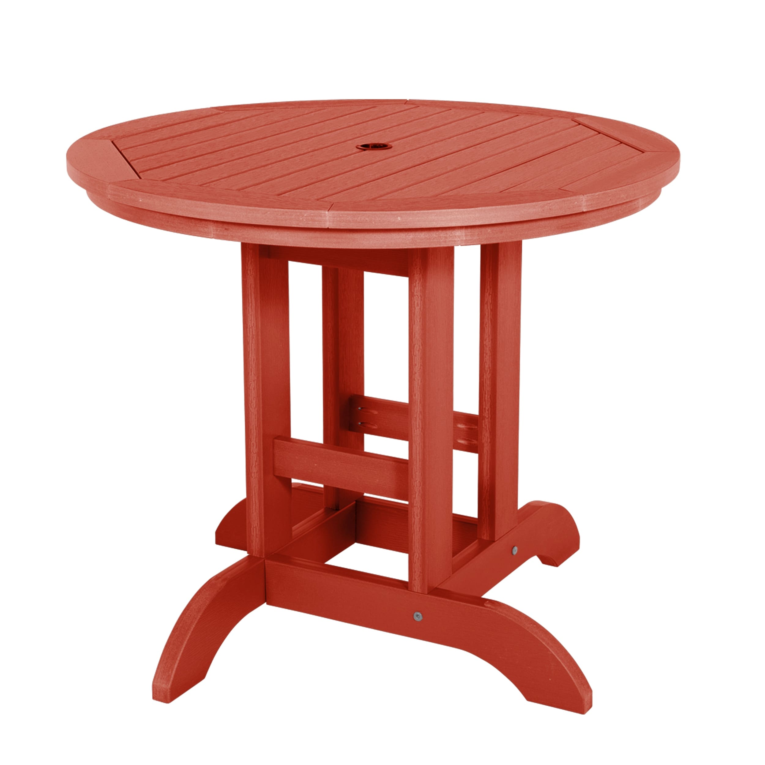 Highwood USA HIGHWOOD 36" Round Dining Height Outdoor Table Rustic Red ...
