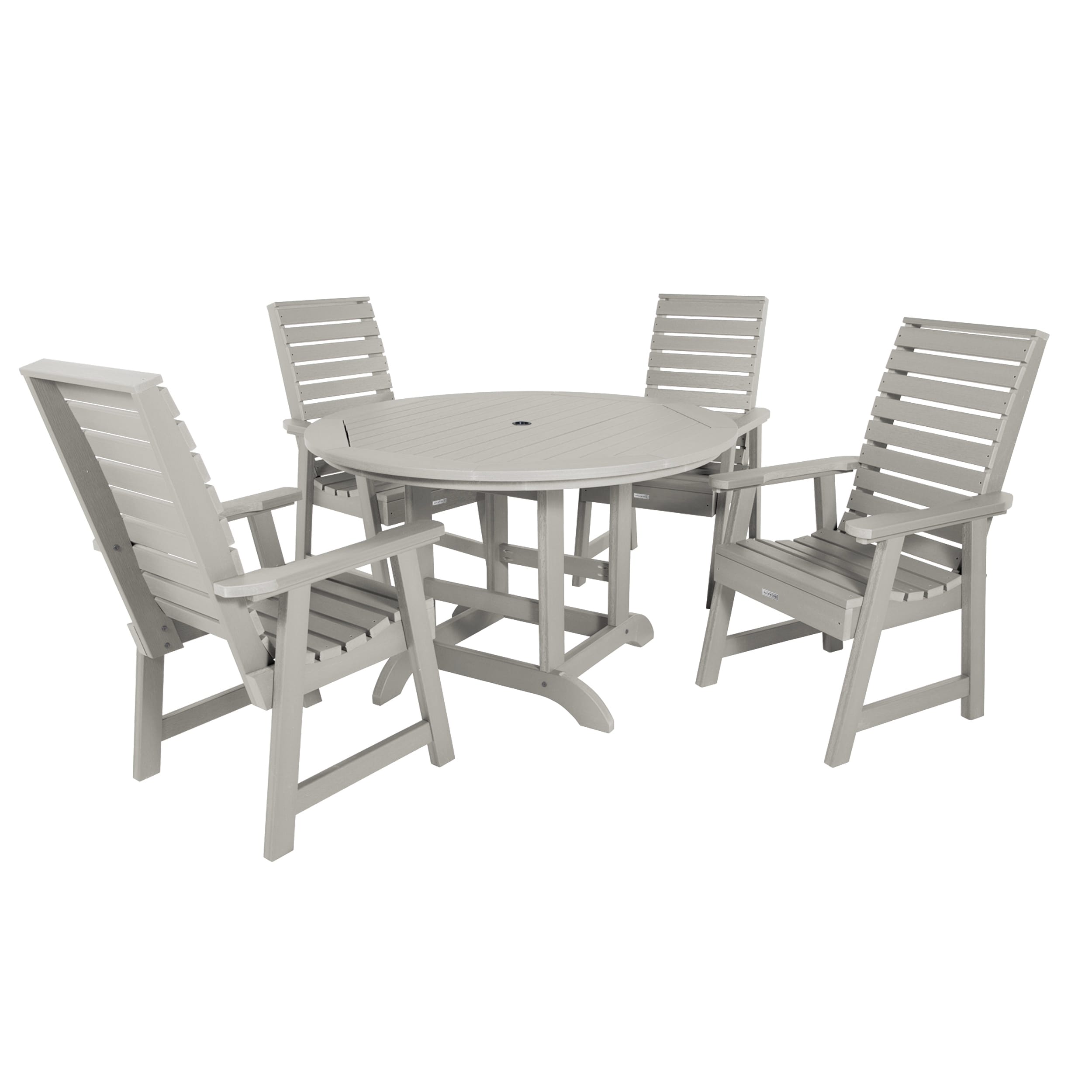 highwood Weatherly 5-piece Outdoor Dining Set - 48" Round Table, Dining ...
