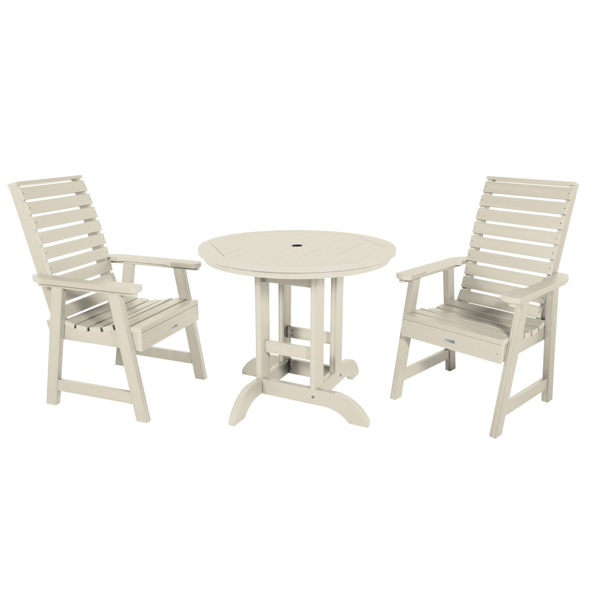Highwood's 36" Round 3-pc Weatherly Dining Set - Dining Height, Outdoor ...