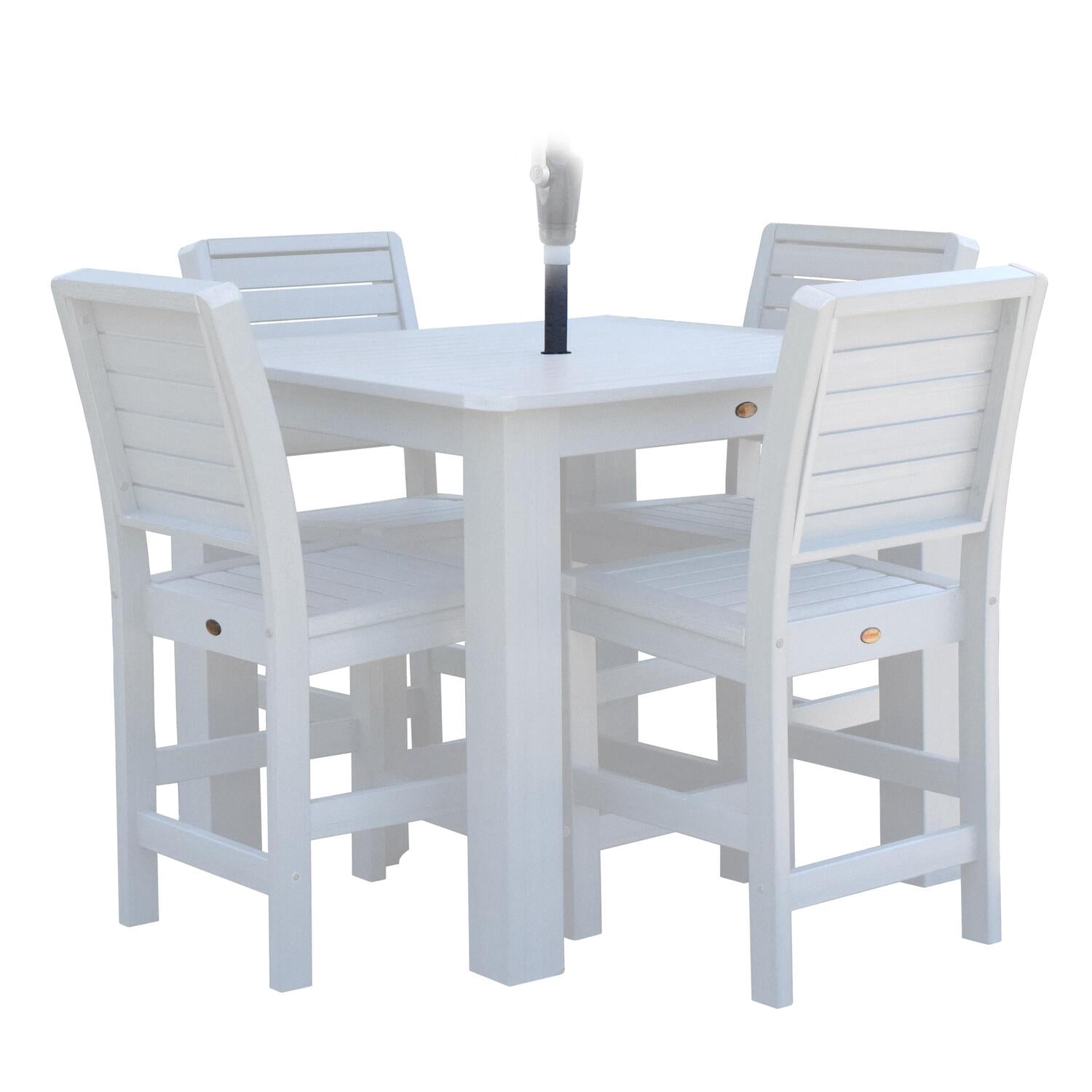 Highwood Furniture Weatherly 5pc Square Counter Dining Set-Finish:White ...