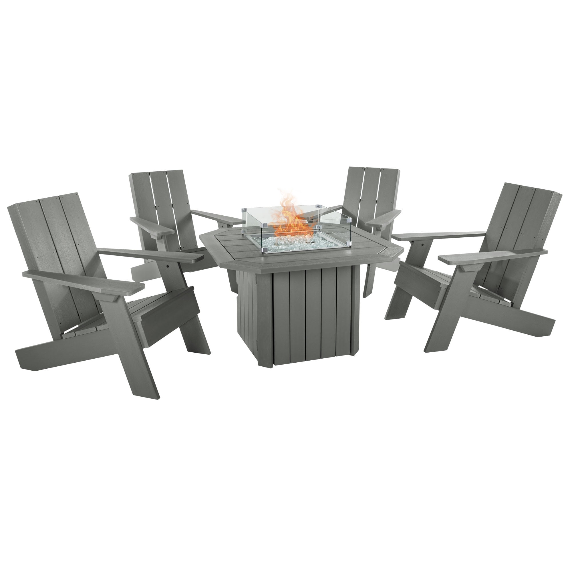 Highwood's Italica Modern Adirondack 5pc Conversation Set with Highwood ...
