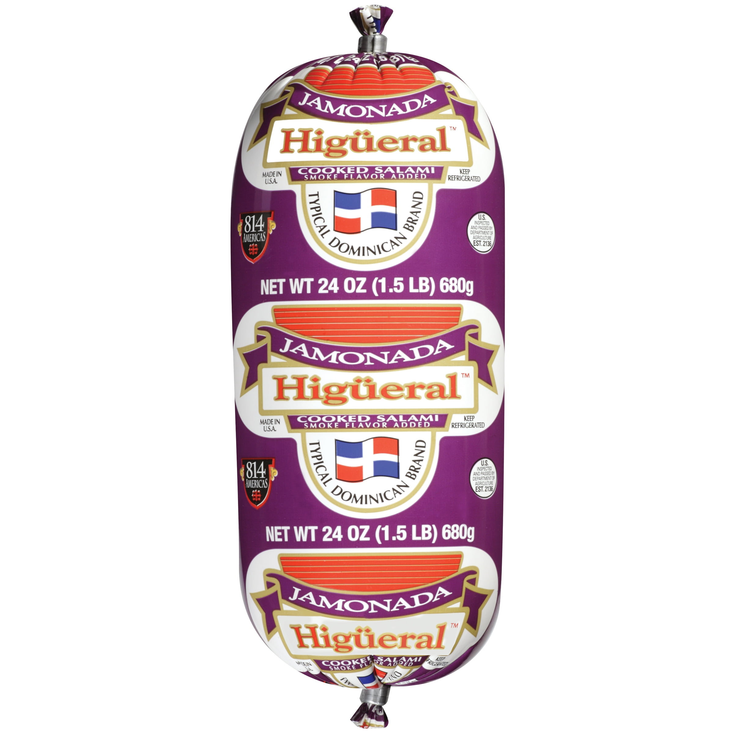Higueral "Jamonada" Cooked Salami, Dominican Brand, 24 oz, Keep ...