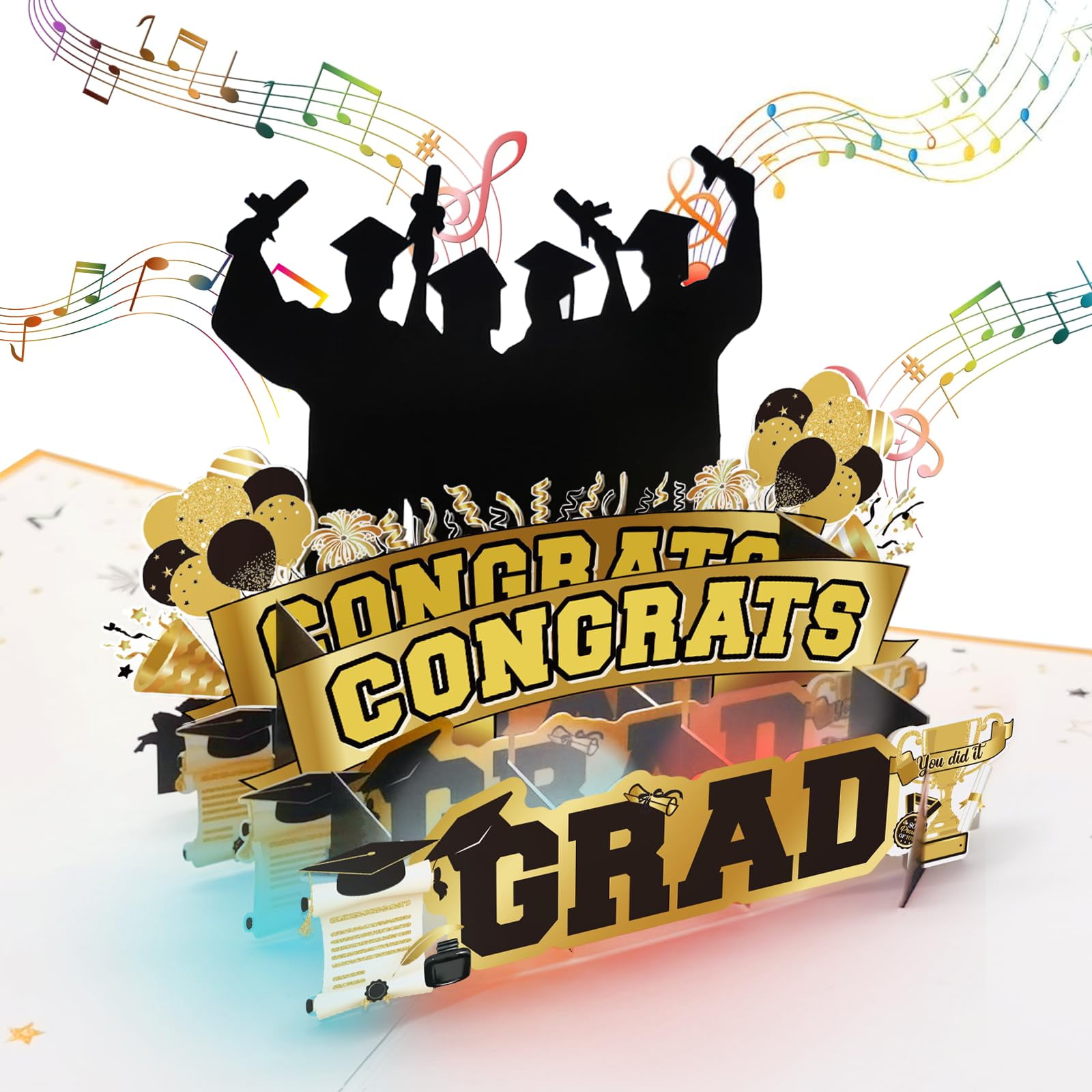 HigzYovn Graduation Cards 2025 Pop Up Cards Congrats Grad Graduation ...