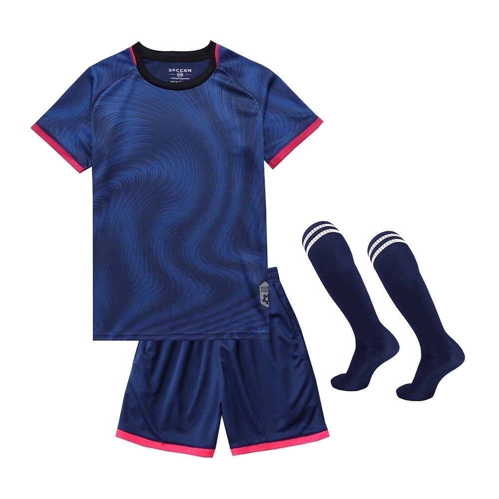 Hiheart Kids Soccer Uniform Shorts Socks Set Sportswear Sapphire Blue ...