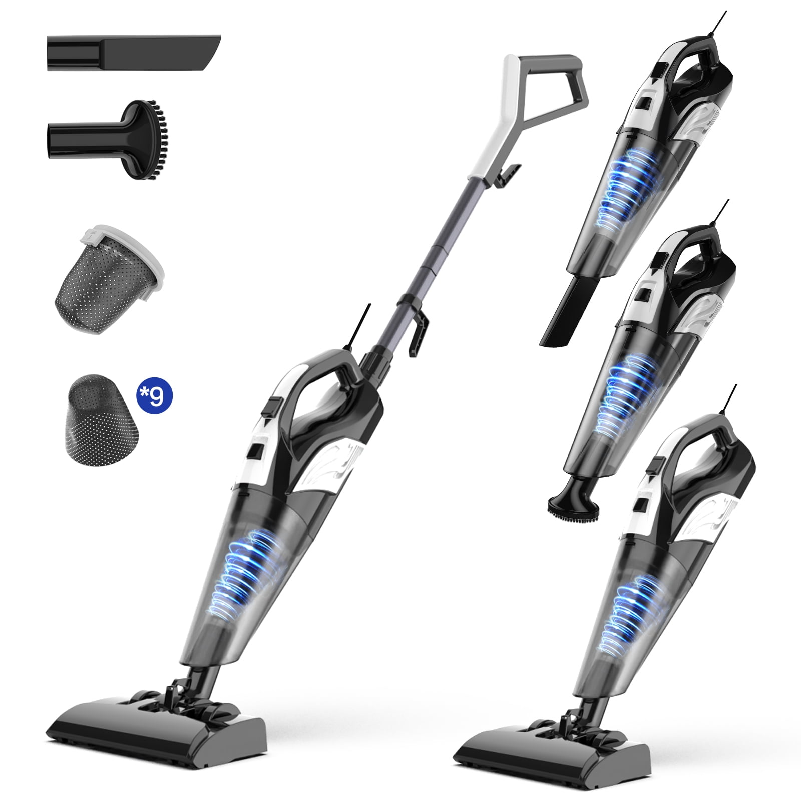 Hihhy Vacuum Cleaner, Stick Vacuum Corded, 4-in-1 Handheld Small Vacuum ...