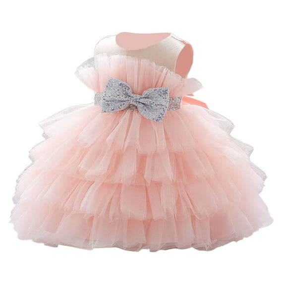 Hihipz Toddler Girls Dresses Elegant Puff Sleeve Tulle Gown Sparkling ...