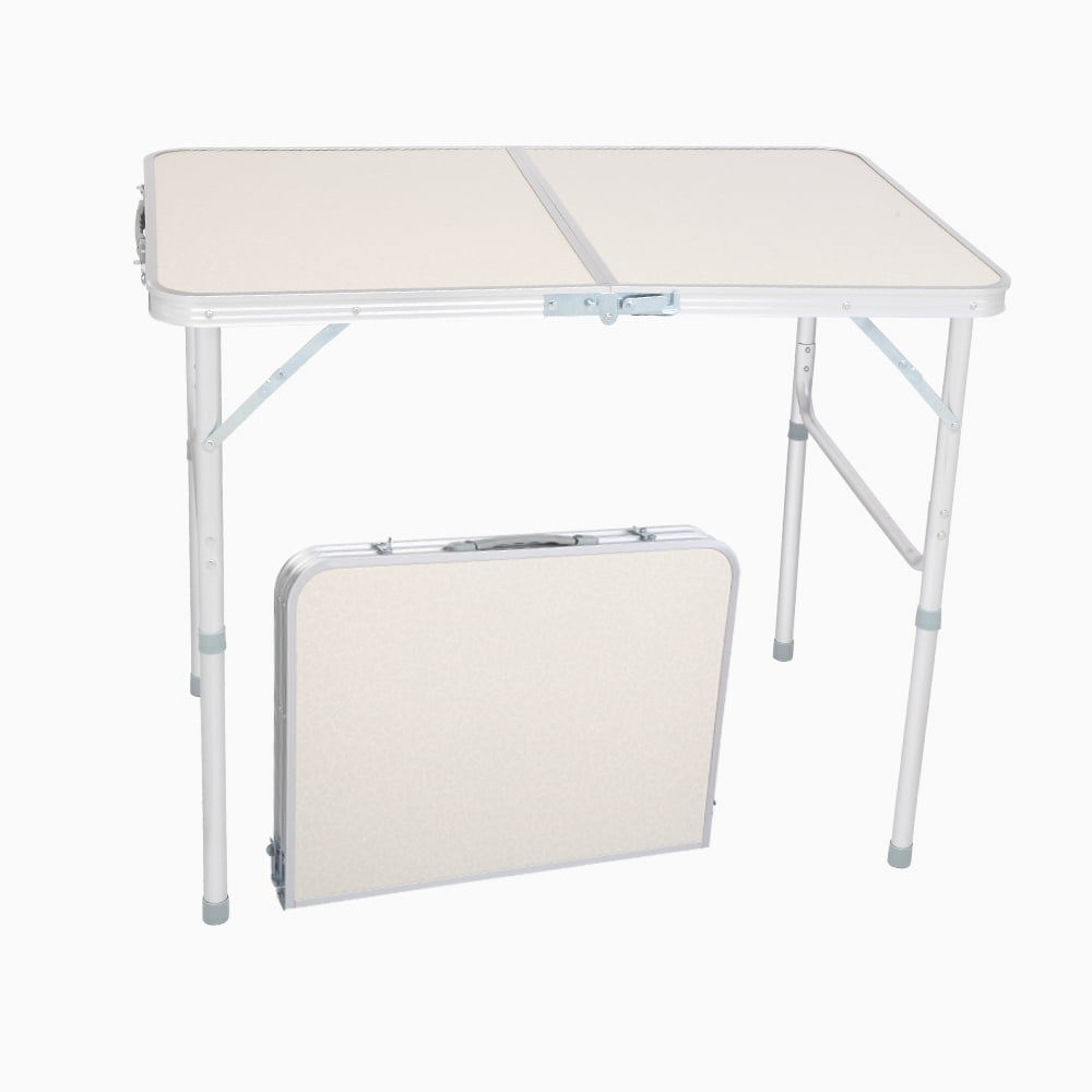 HiiKaa 2 Ft Adjustable Height Folding Table,Portable Heavy Duty Plastic ...