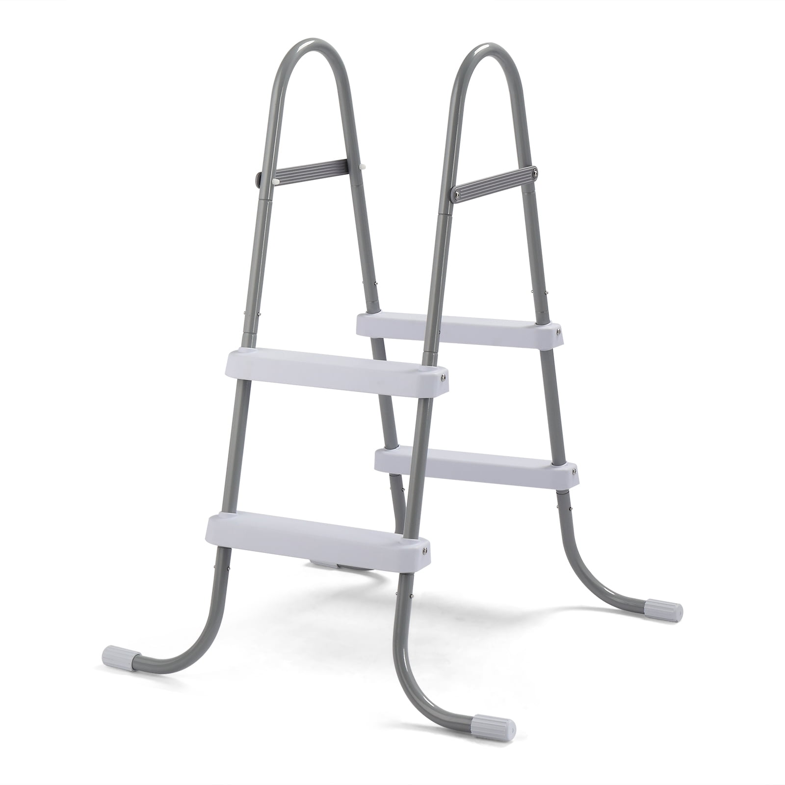 HiiKaa 3 Steps Above Ground Steel Frame Swimming Pool Ladder for 42-in ...
