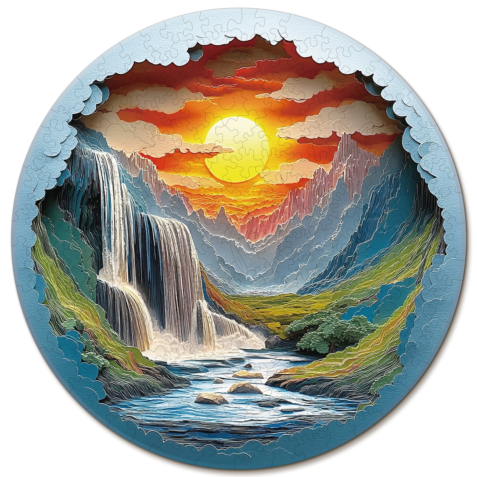 HiiKaa 3D Beautiful Gorge Modern Art Puzzle for Adults,300 pcs Unique ...