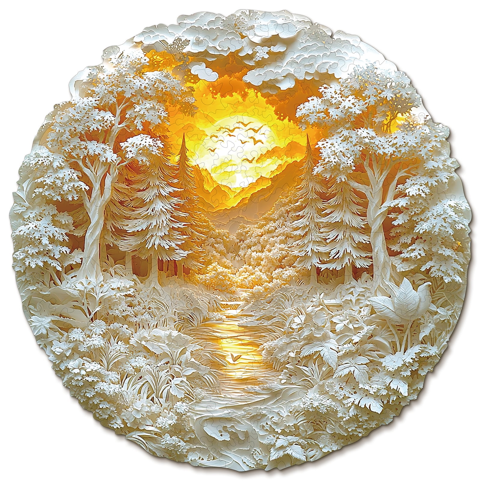HiiKaa 3D Mysterious Forest Wooden Puzzle for Adult,Challenge Puzzle ...