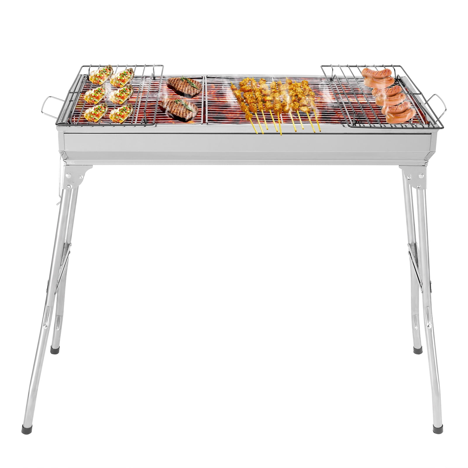 HiiKaa Barbecue Charcoal Grill,Stainless Steel Folding Portable BBQ ...