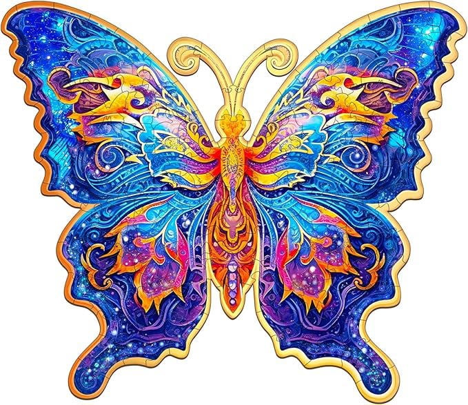 HiiKaa Butterfly Wooden Puzzles for Adults-225pcs Unique Shaped Wooden ...