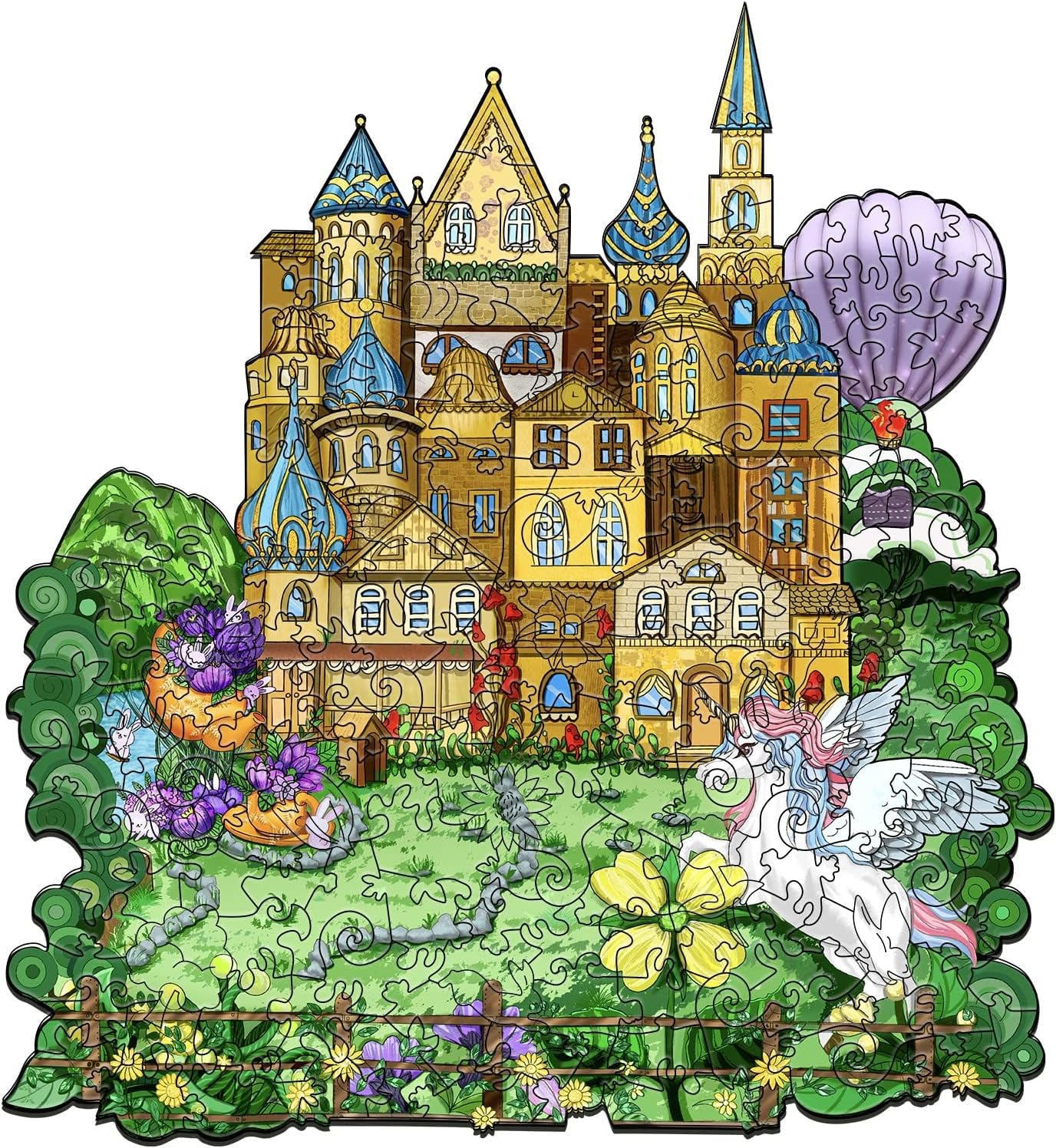 HiiKaa Fairy Tale Castle Wooden Puzzles for Adults-182 pcs Unique ...