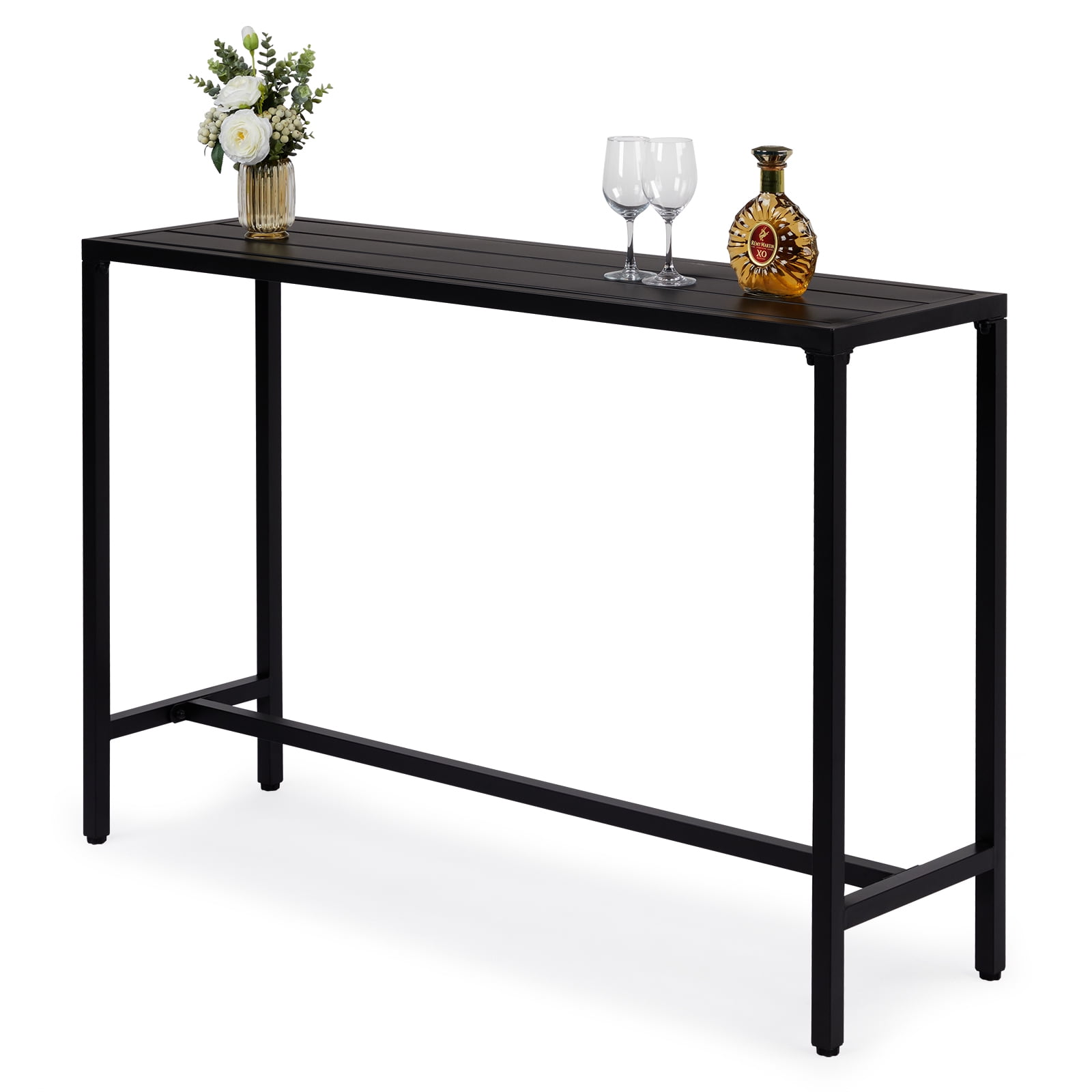 HiiKaa Outdoor Bar Table,55" Patio Bar Counter Console Table,Waterproof ...