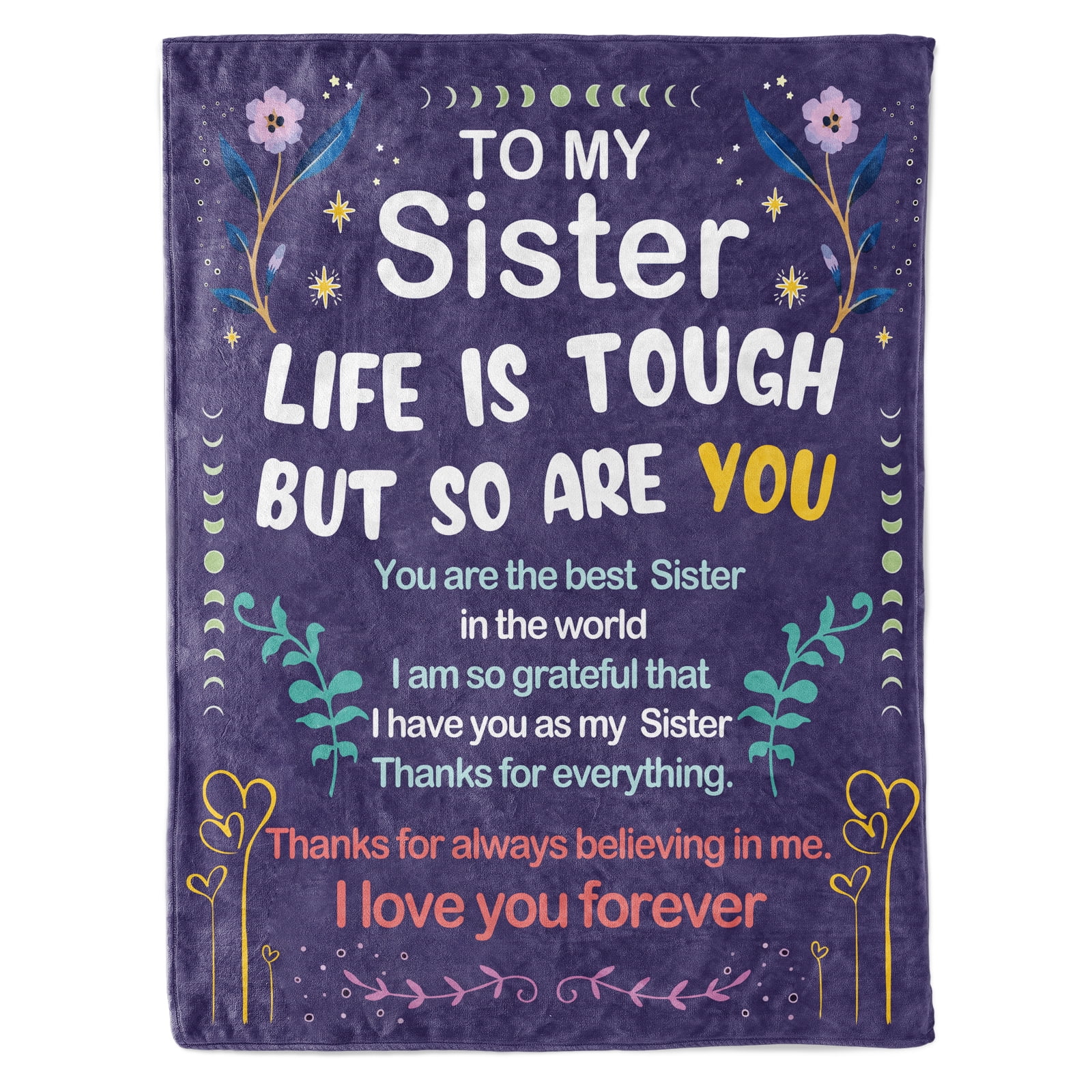 HiiKaa Sister Blanket for Birthday Gifts,Sister Gifts from Sister,Gifts ...