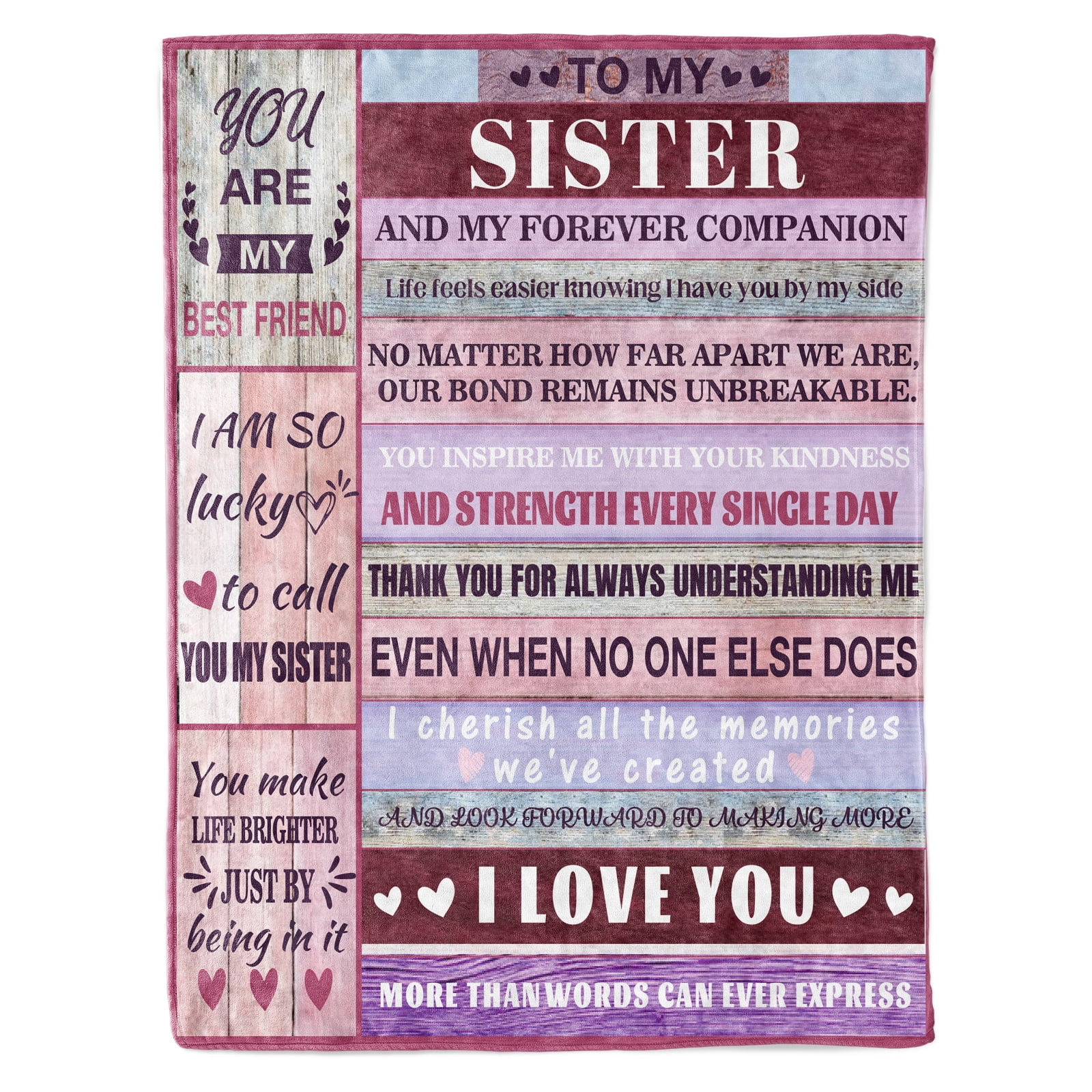 HiiKaa Sister Gifts Blanket,Sister Gifts from Sister,Happy Birthday ...