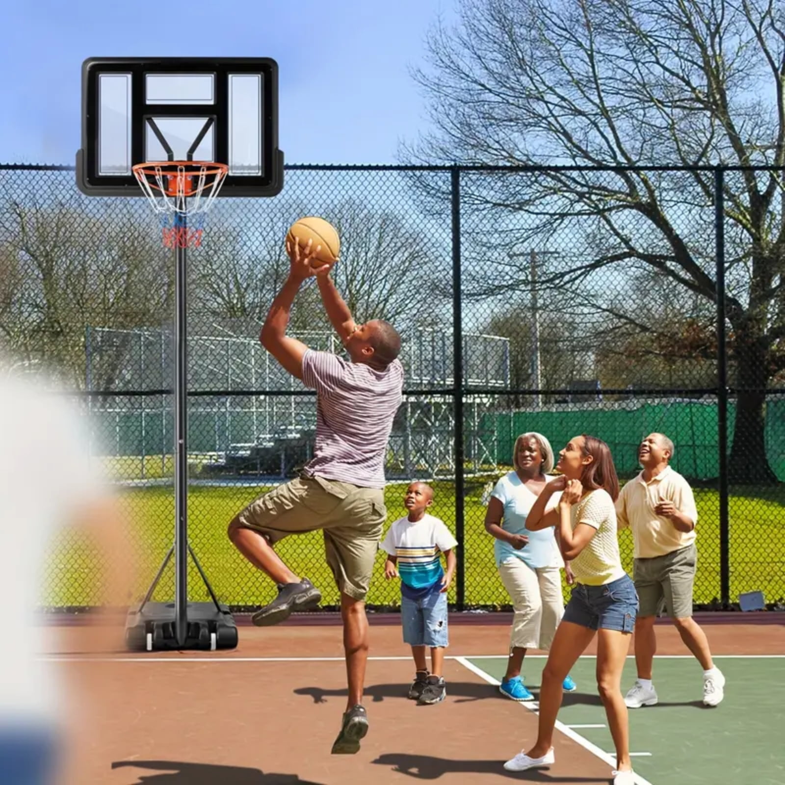 Hiii Basketball Hoop Outdoor 10ft Adjustable, Portable Basketball Hoop ...