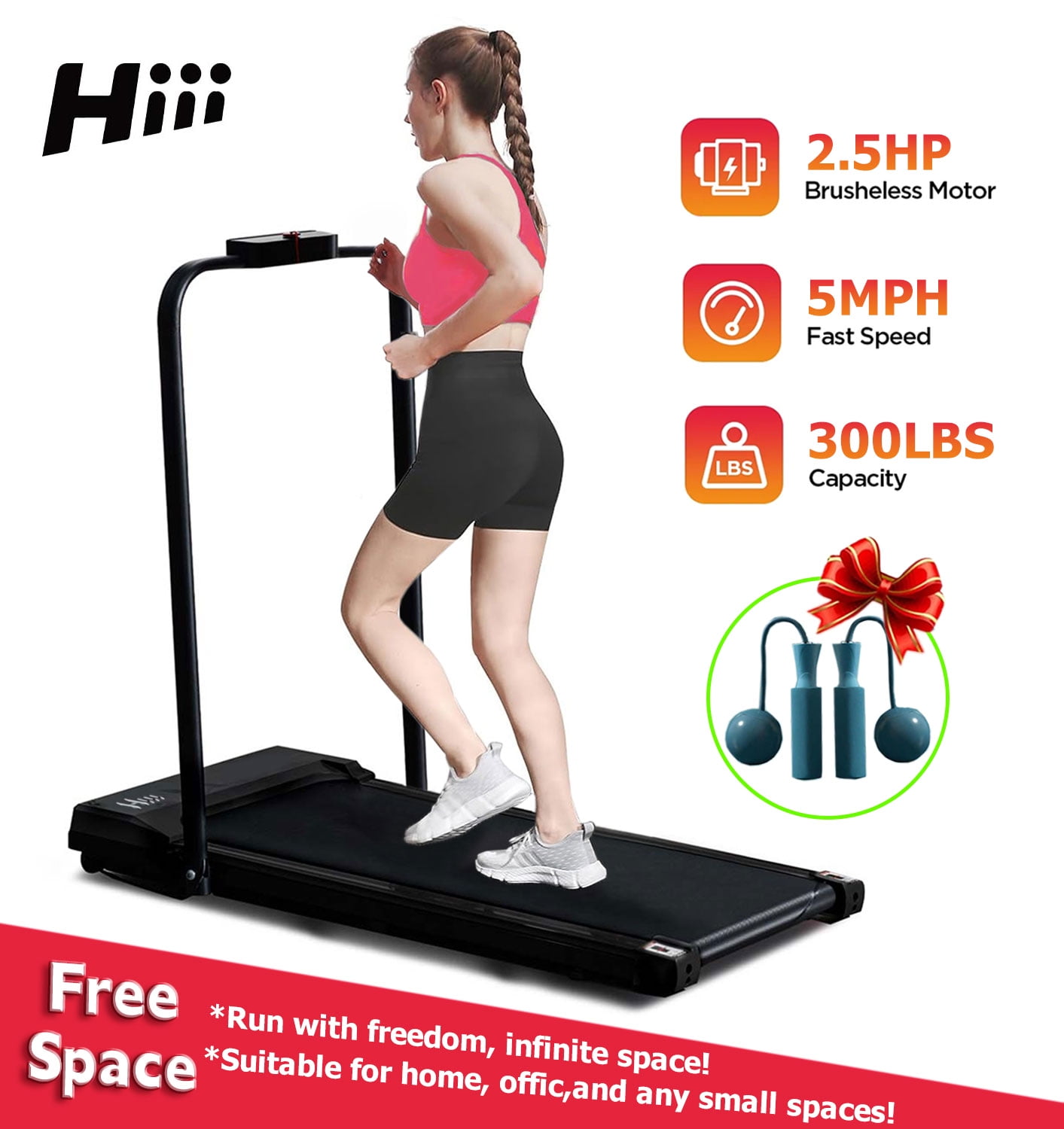 Hiii Walking Pad Treadmill,Walking Pad with Handle Bar,Treadmills for ...