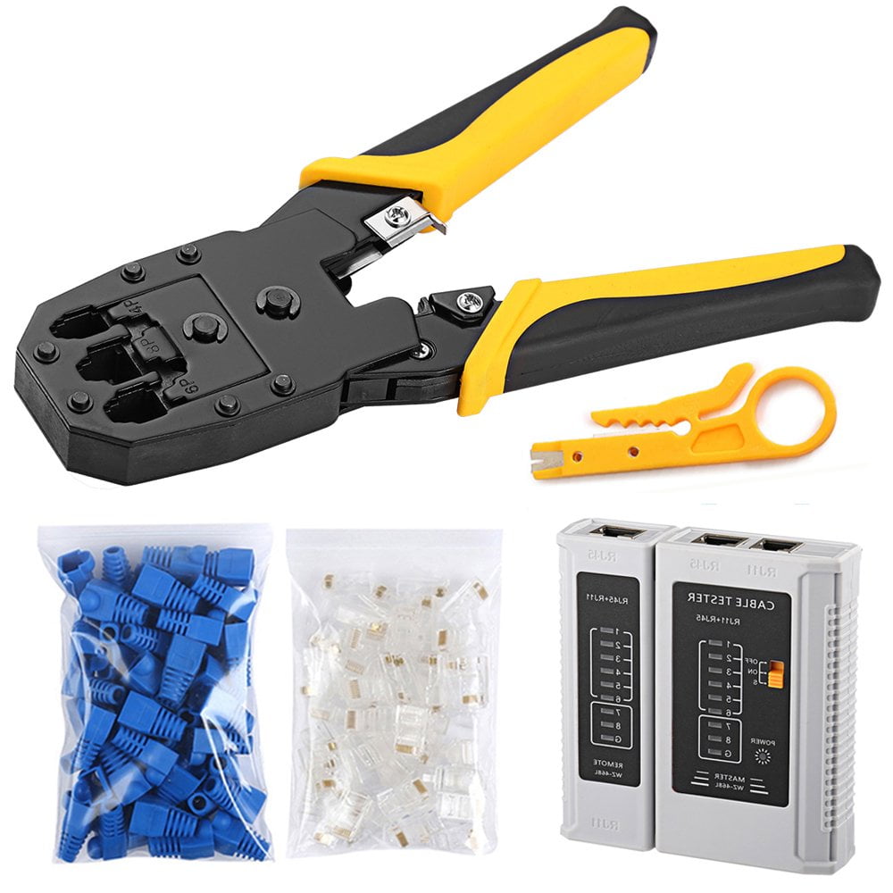 Hiija Ethernet Repair Internet Wire Tool Kit: RJ45 Crimper, CAT5e CAT5 ...