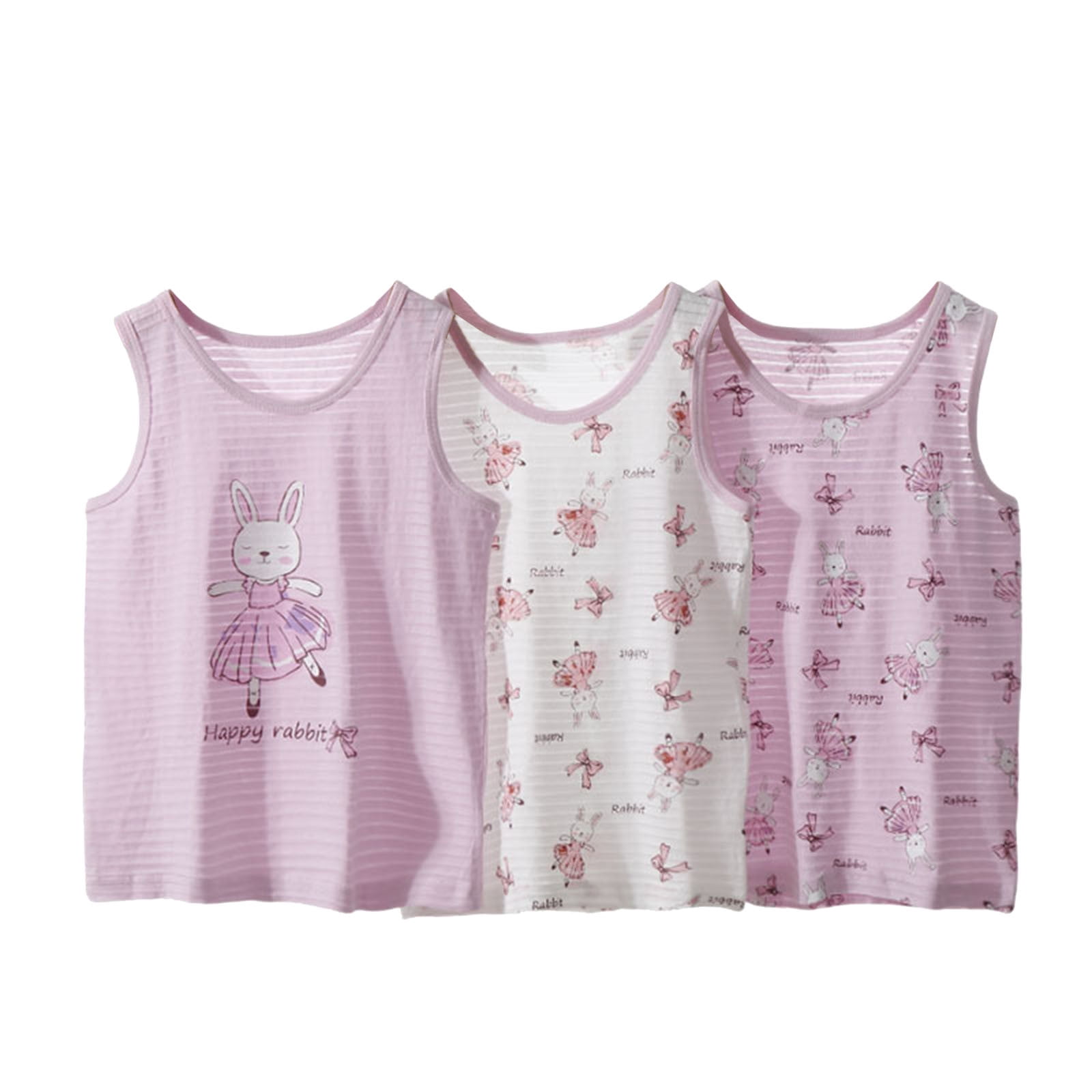 Hiijoy 3-Pack Little Girls Cute Cartoon Tank Top Summer Sports ...
