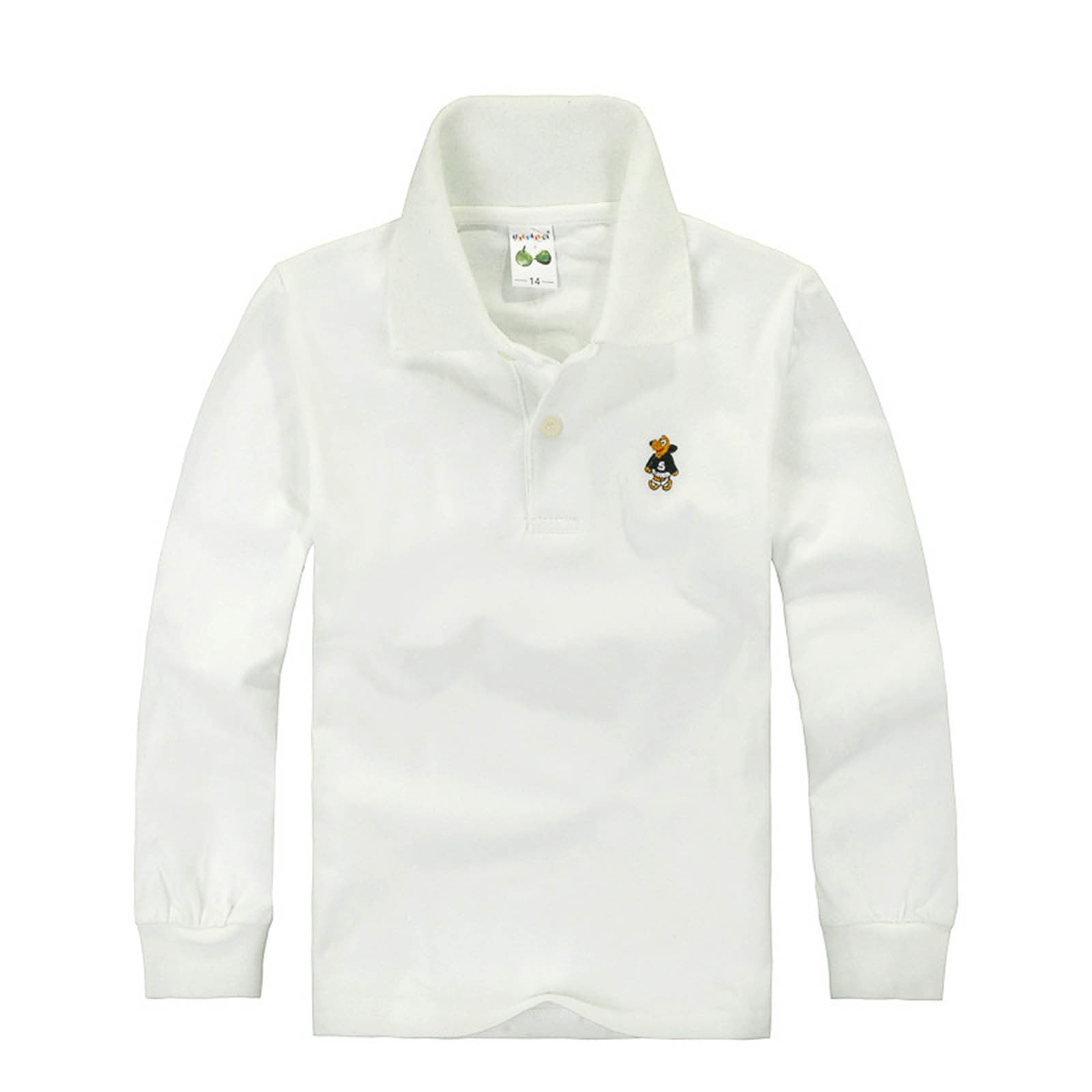Hiijoy Big Boys Long Sleeved Polo Shirt Kids Collared Casual T Shirt ...