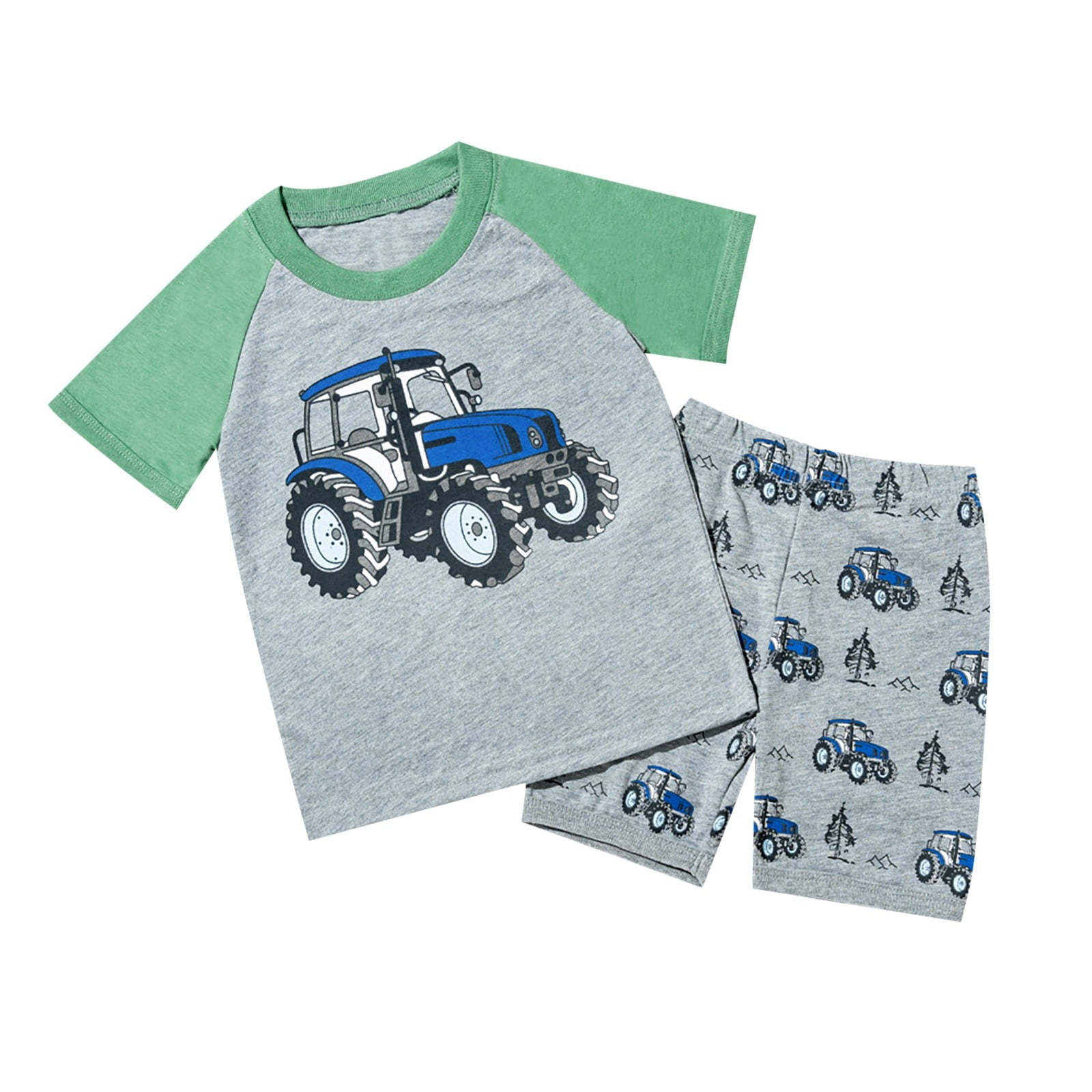 Hiijoy Big Boys Outfits Car Print Cotton Short Sleeve T Shirt & Shorts ...