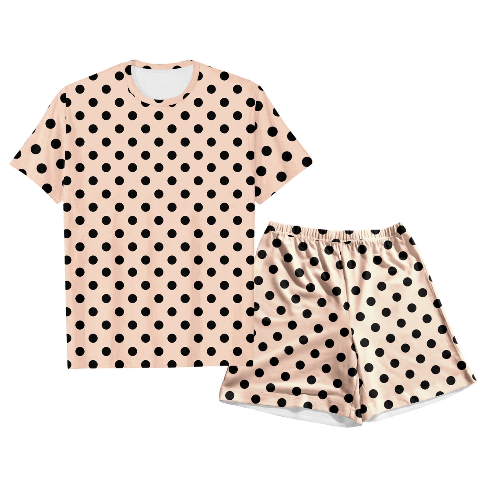 Hiijoy Big Boys Pajamas Polka Dots Short Sleeve T-Shirt Shorts ...
