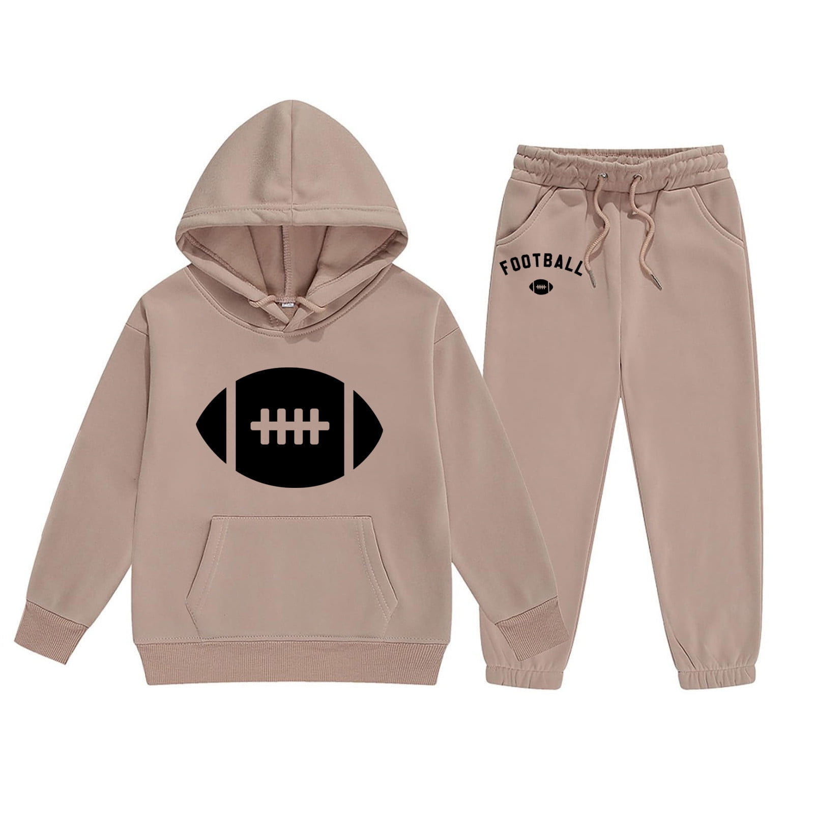 Hiijoy Big Girls Outfits Rugby Printed Hoodie and Sweatpants Casual ...
