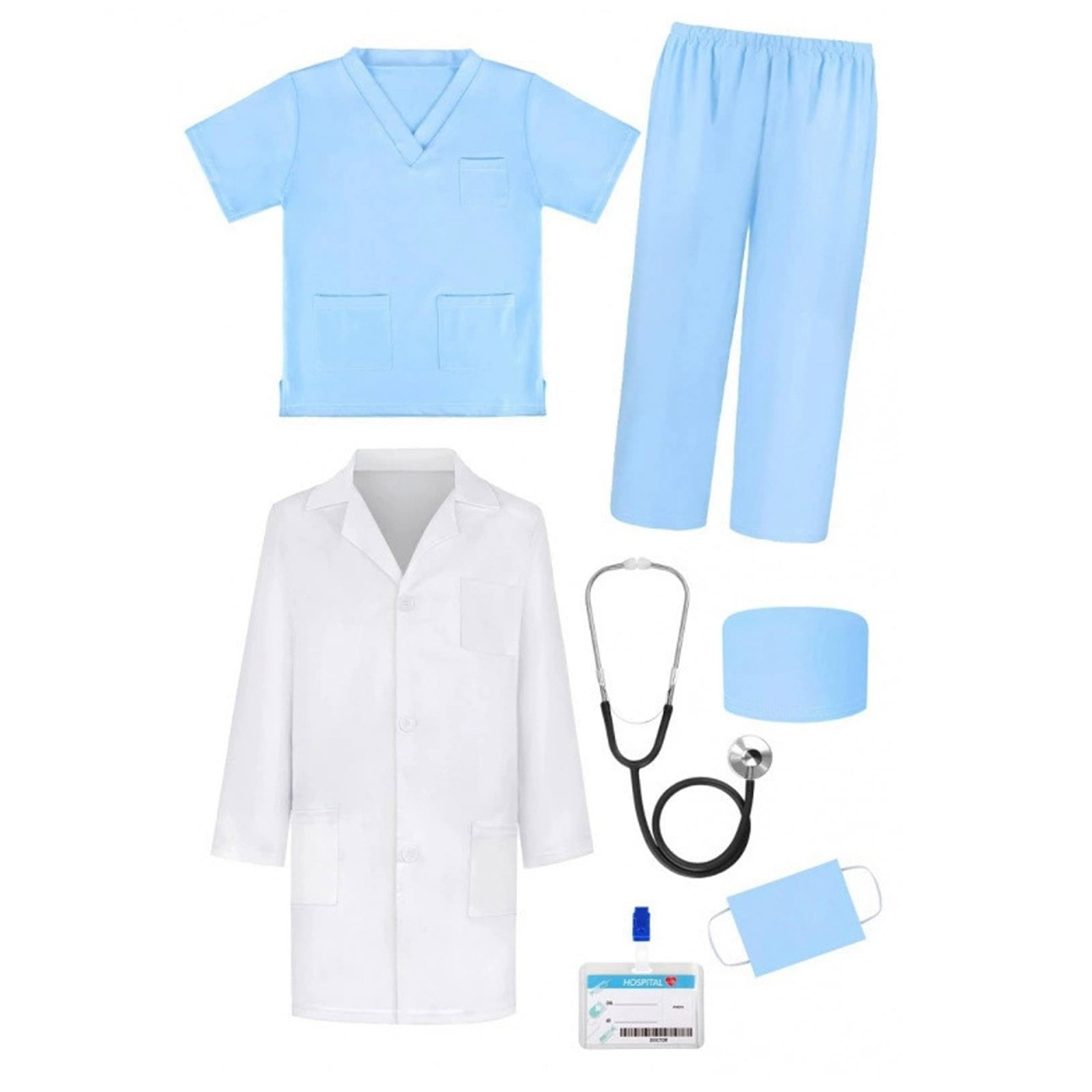 Hiijoy Doctor Dress Up Clothes Set for Kids White Lab Coat Outfits for ...