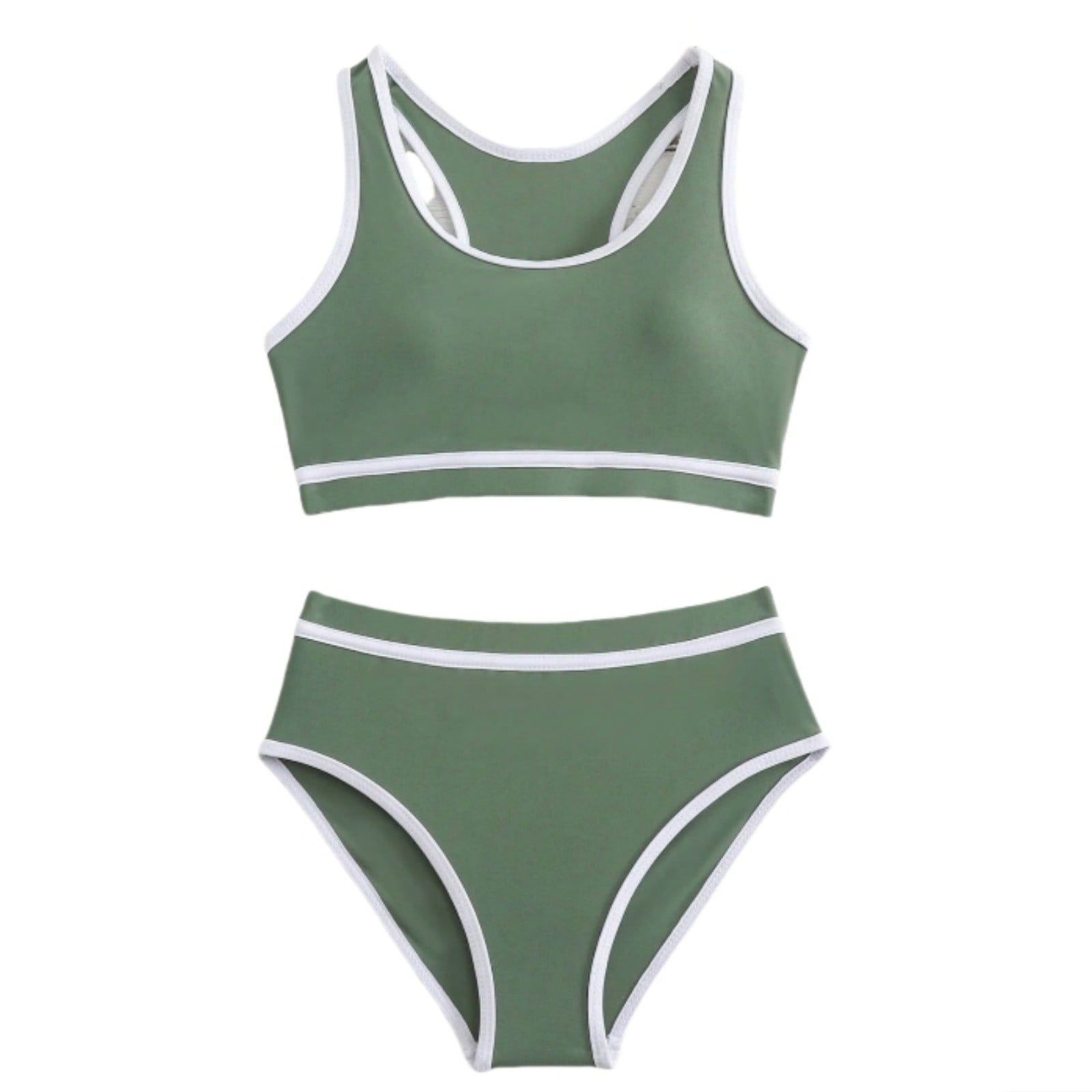 Hiijoy Girls Bikini Swimsuit High Waist Quick Drying Swimwear Kids ...
