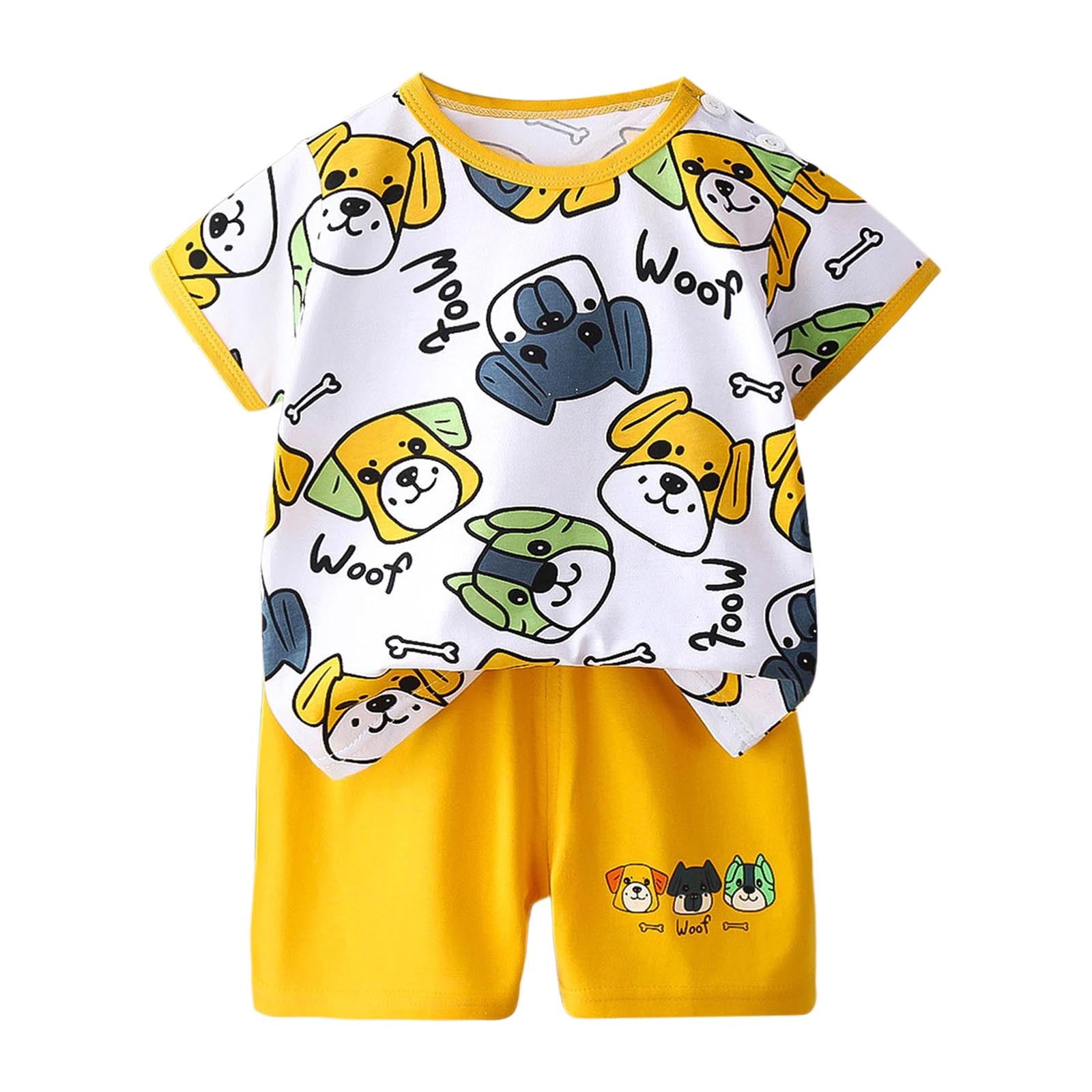 Hiijoy Girls Boys Summer Clothes Set Cartoon Short Sleeve T-Shirt ...