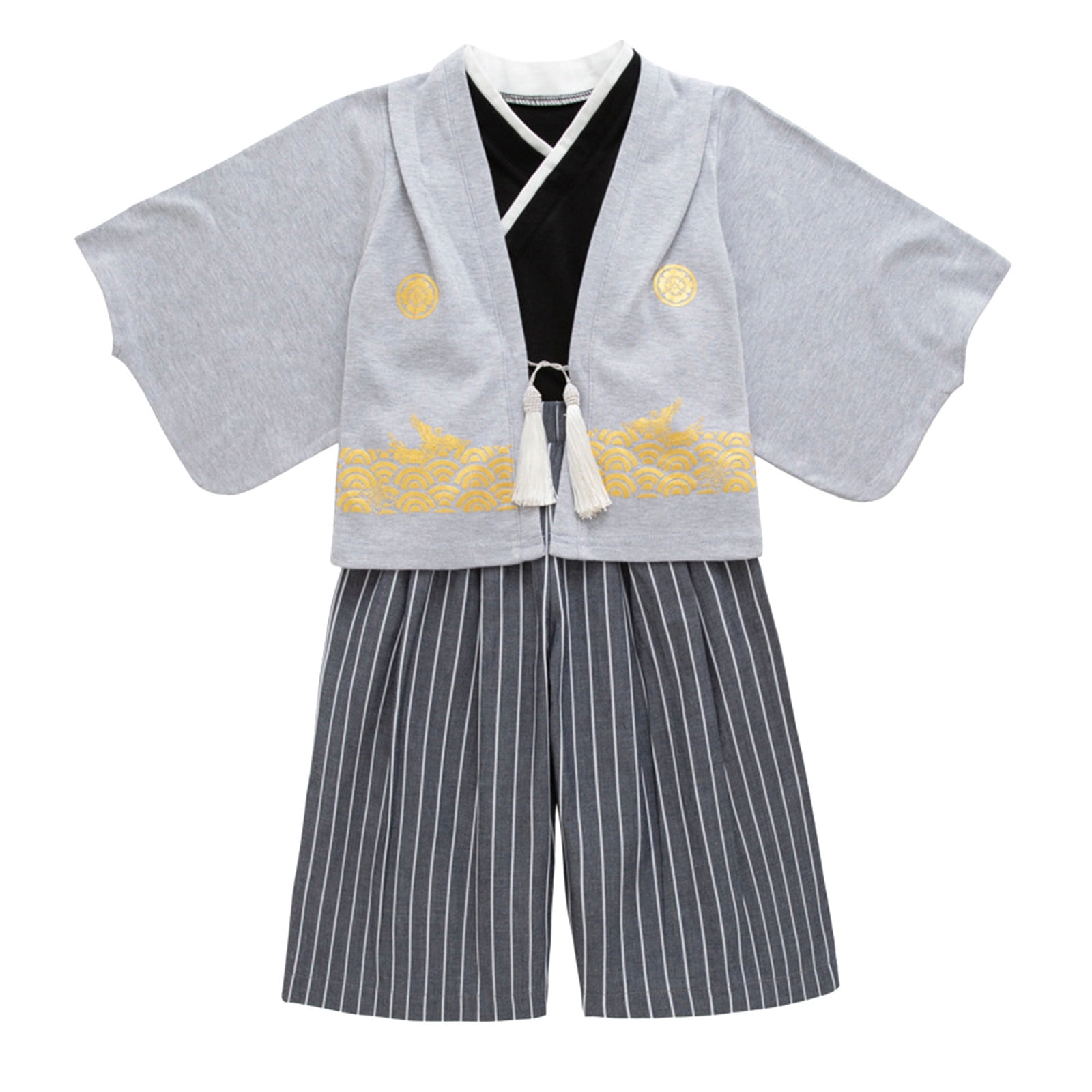 Hiijoy Infant Boys 3-Piece Kimono Outfits Japanese Jinbei Traditional ...