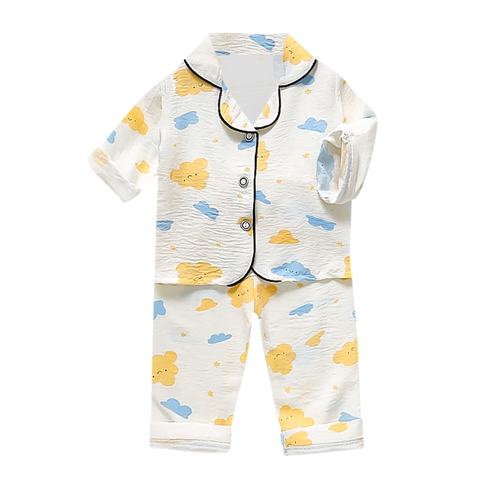 Hiijoy Infant Boys Pajamas Cartoon Print Long Sleeve Button Down Shirt ...