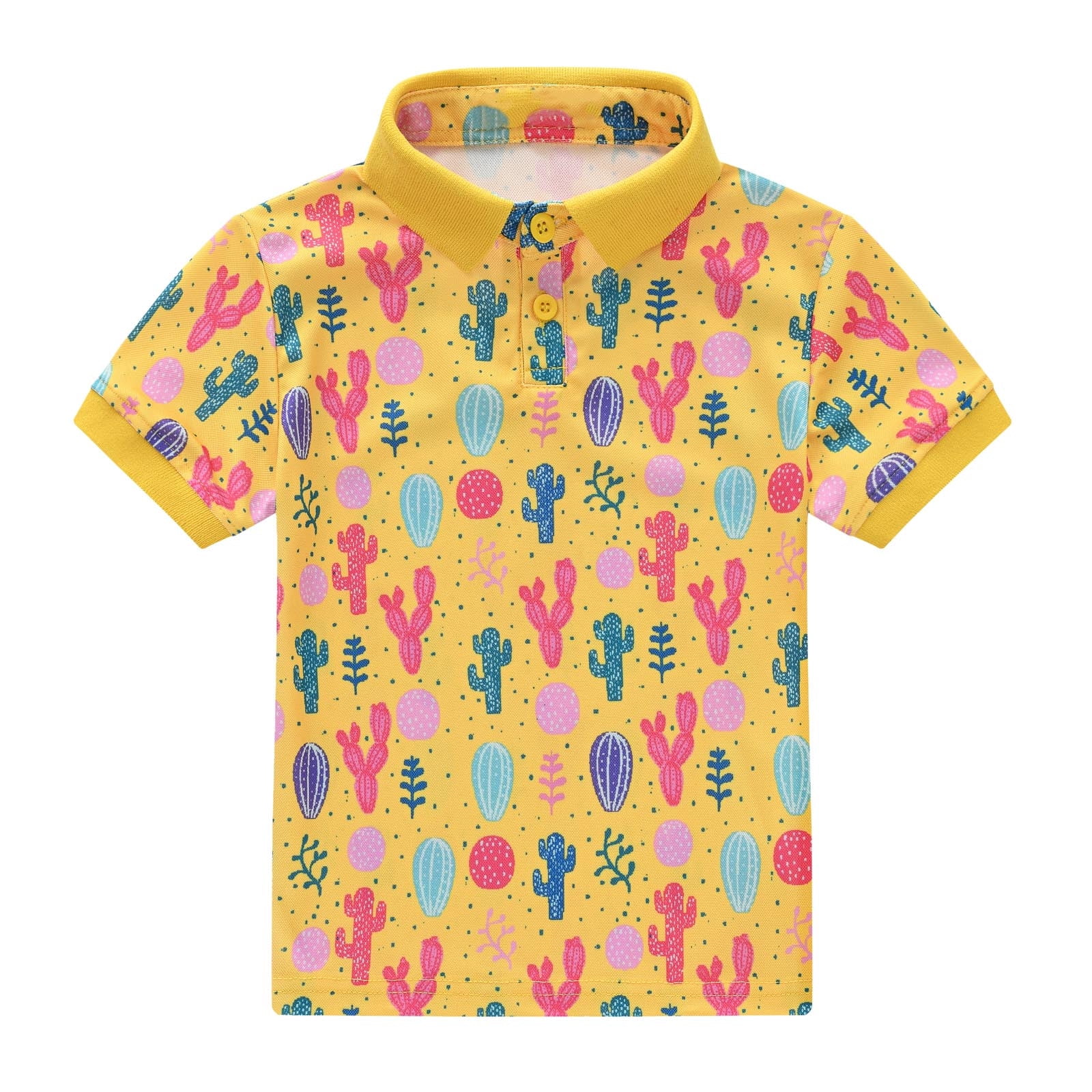 Hiijoy Little Boys Hawaii Beach Polo Shirt Summer Tropical Print Short ...