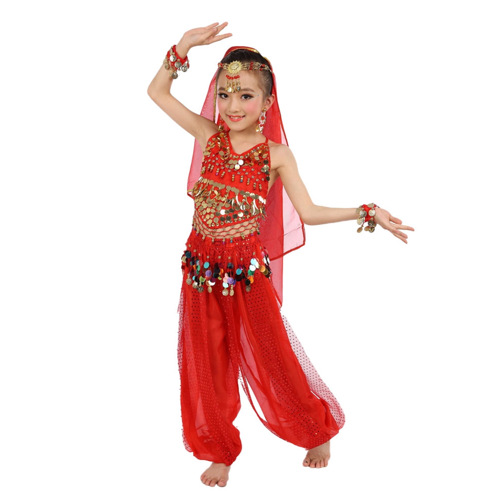 Hiijoy Little Girls Belly Dance Clothes Set Stage Performance Outfits ...