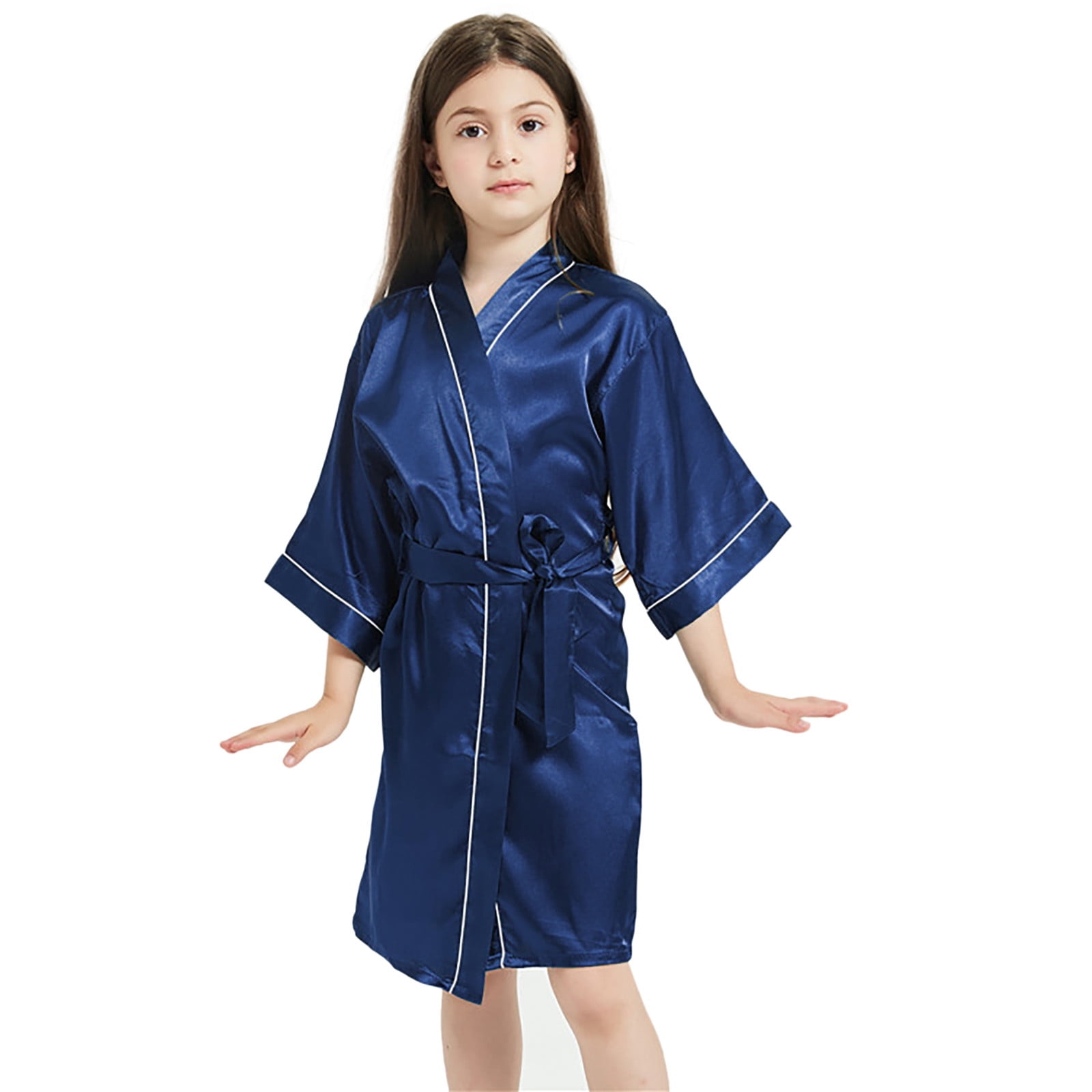 Hiijoy Little Girls Silk Satin Bathrobe Kimono Robes Nightgown ...