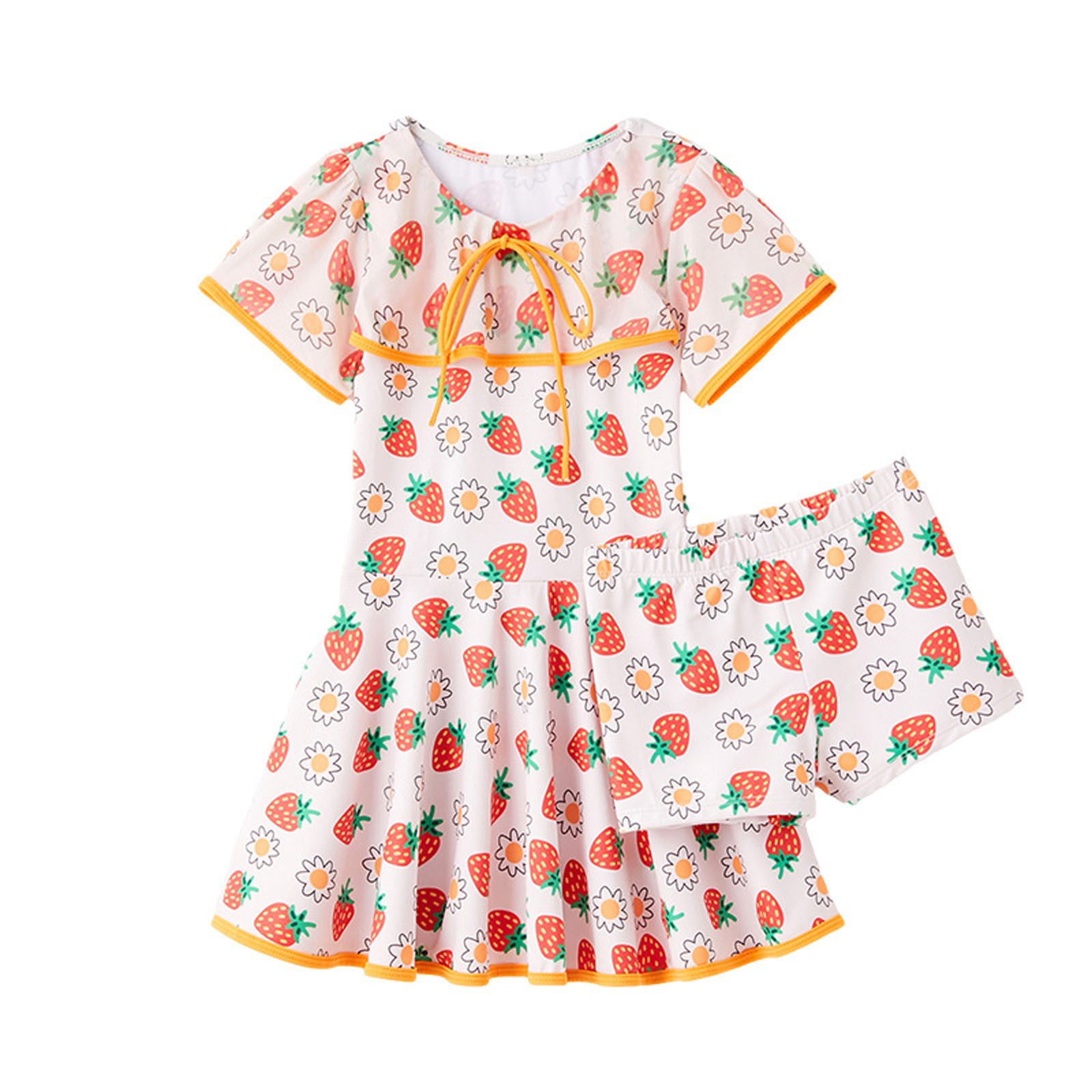 Hiijoy Little Girls Swim Dress Strawberry Print UPF50+ Beach Dress ...