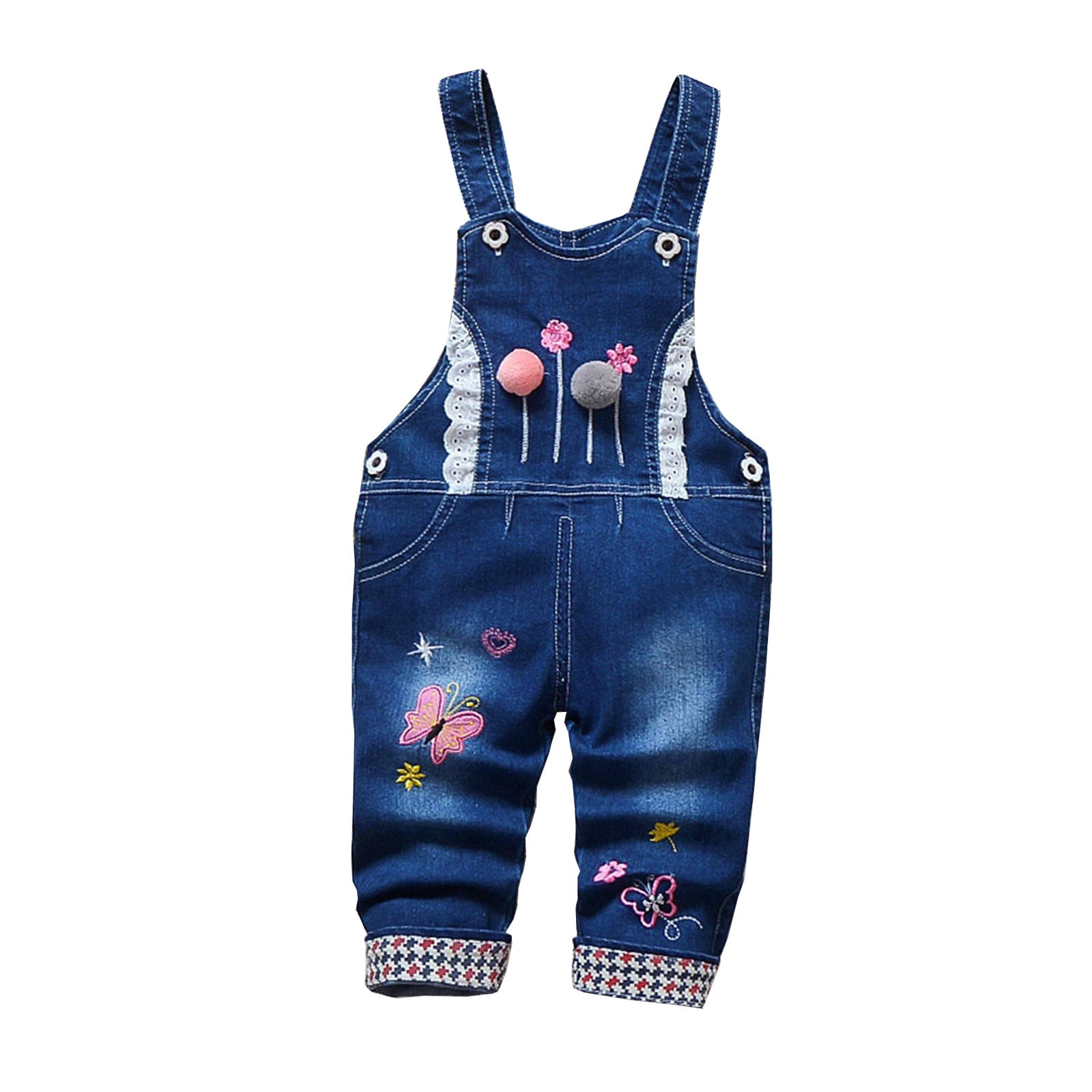 Hiijoy Girls Dungarees Baby Denim Overalls Jean Suspenders Jumpsuit ...