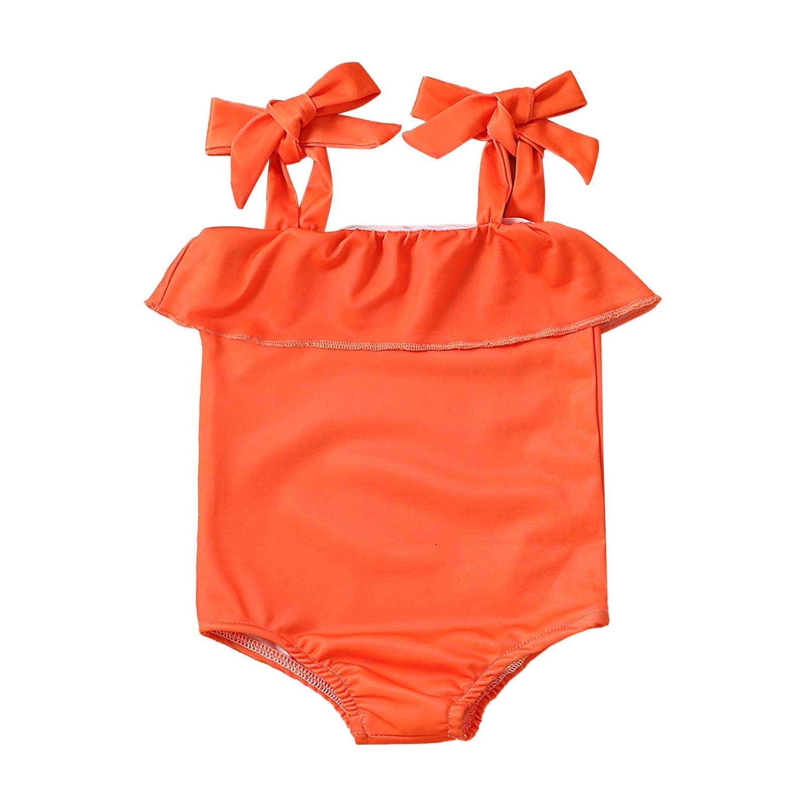 Hiijoy Girls One-Piece Swimsuit Ruffle Strap Bathing Suit Swimwear ...